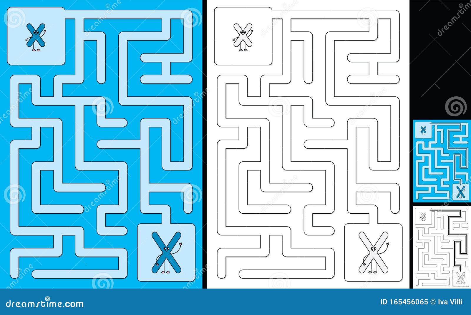 Easy Alphabet Maze - Letter D Vector Illustration | CartoonDealer.com ...