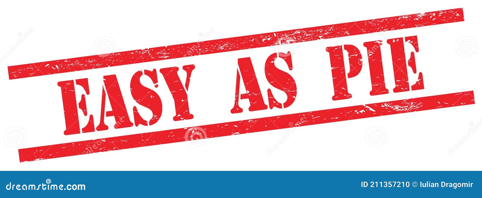 EASY AS PIE Text on Red Grungy Rectangle Stamp Stock Illustration ...