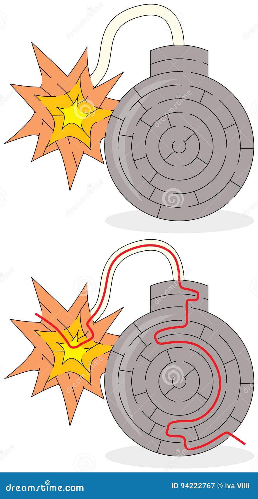 Easy bomb maze stock vector. Illustration of task, explosive - 94222767