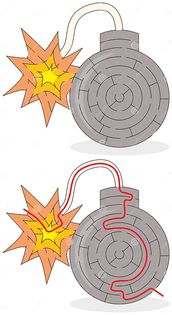 Easy bomb maze stock vector. Illustration of task, explosive - 94222767