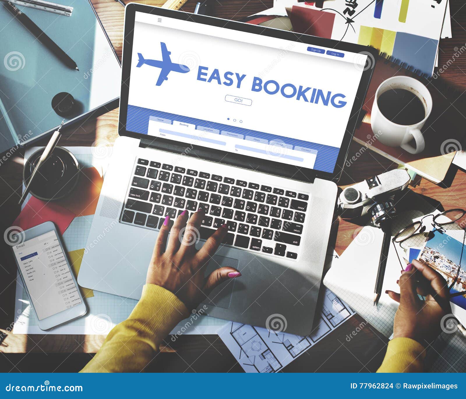 Easy Booking Holiday Flight Tourism Concept Stock Photo - Image of ...