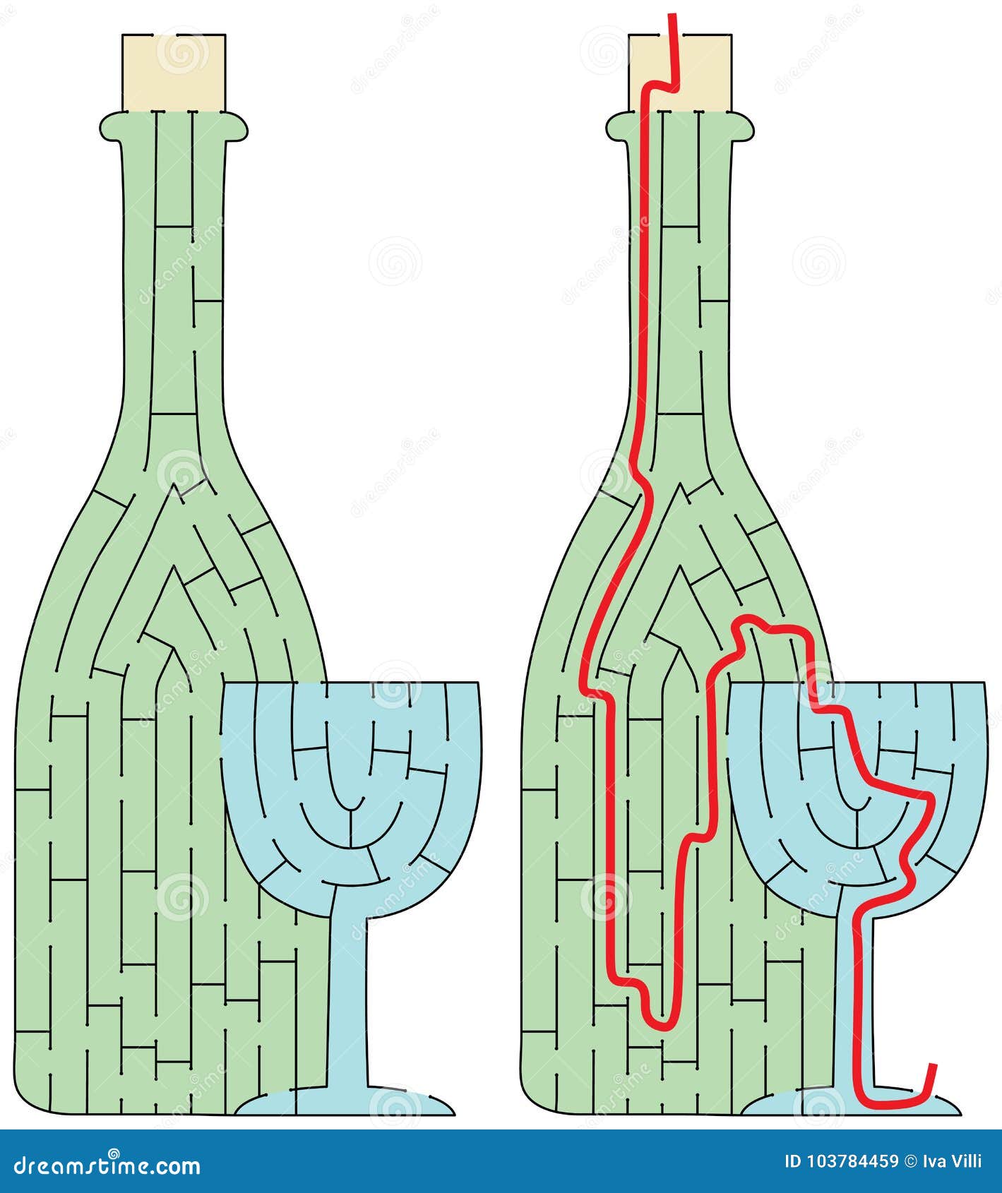 Easy bottle maze stock vector. Illustration of educational - 103784459