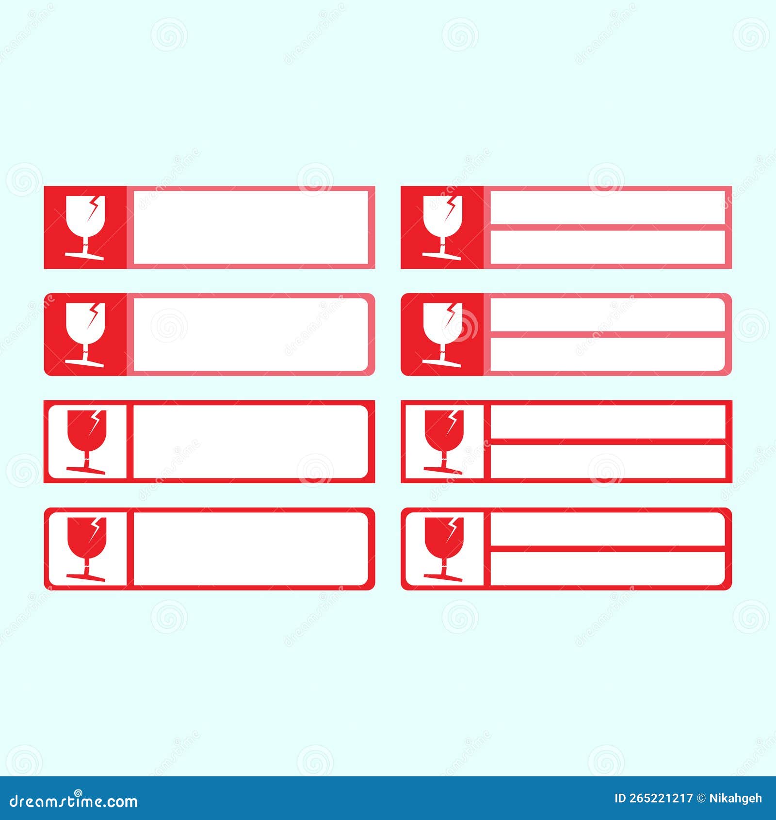 EASY BROKEN GLASS PACKAGING SYMBOLS SHIPPING CARGO HANDLE with CARE ...