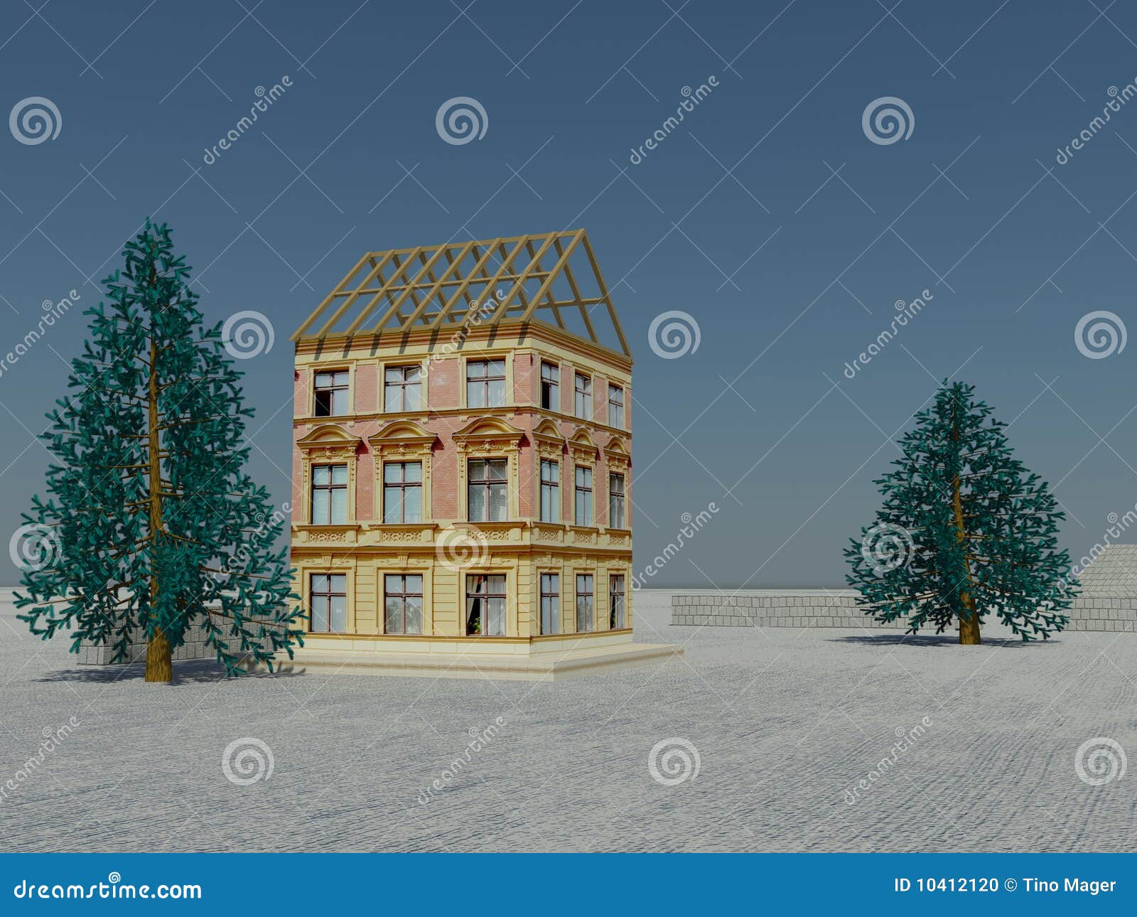 Easy building scene stock photo. Image of blue, building - 10412120