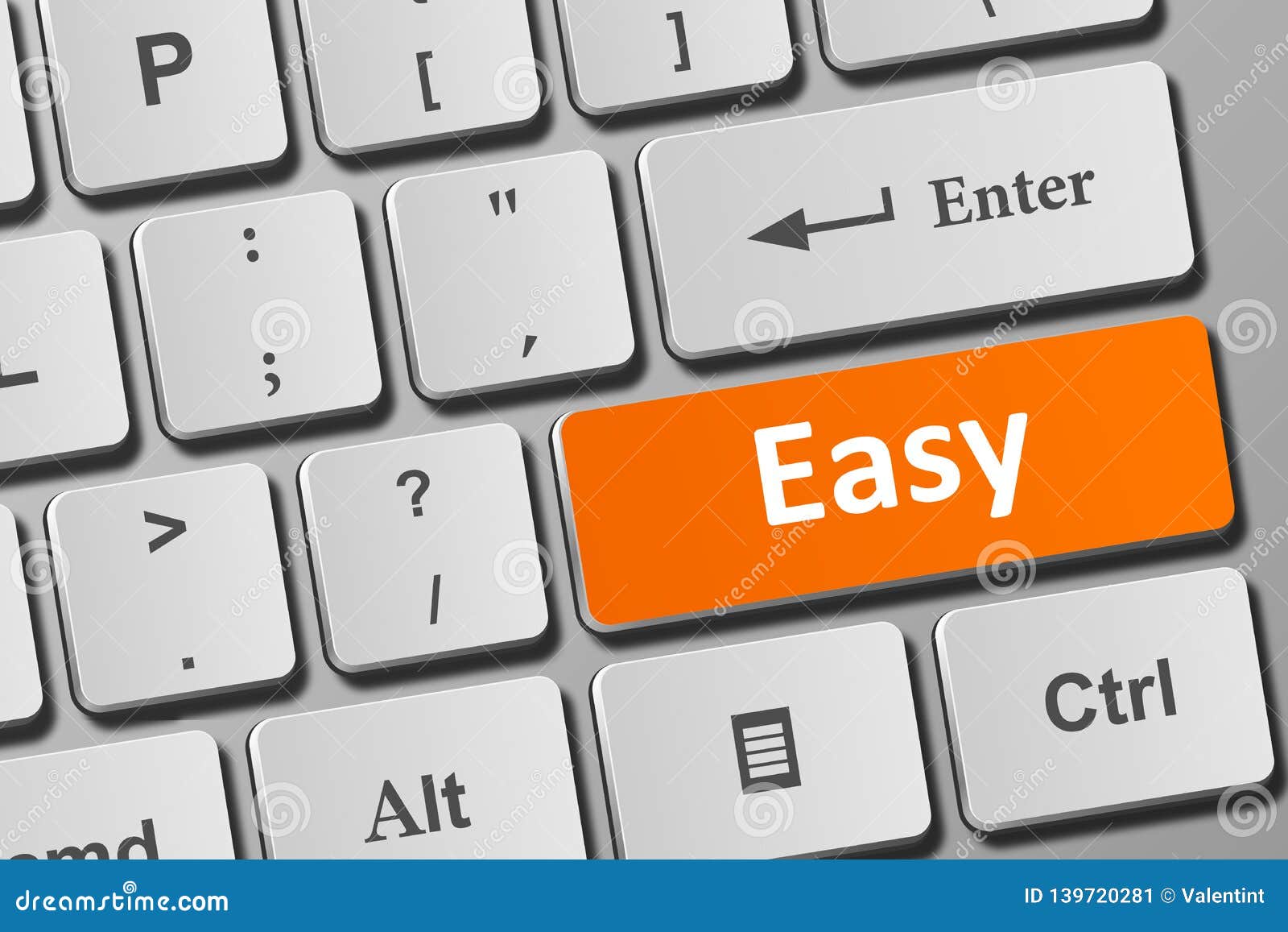 Easy button on keyboard stock illustration. Illustration of computer ...