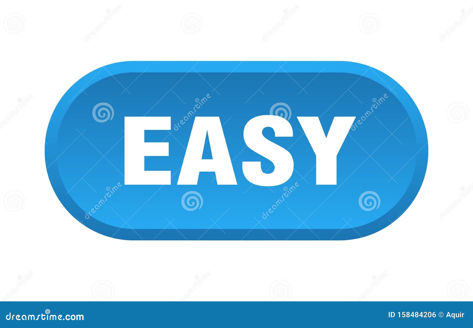 Easy button stock vector. Illustration of square, sign - 158484206