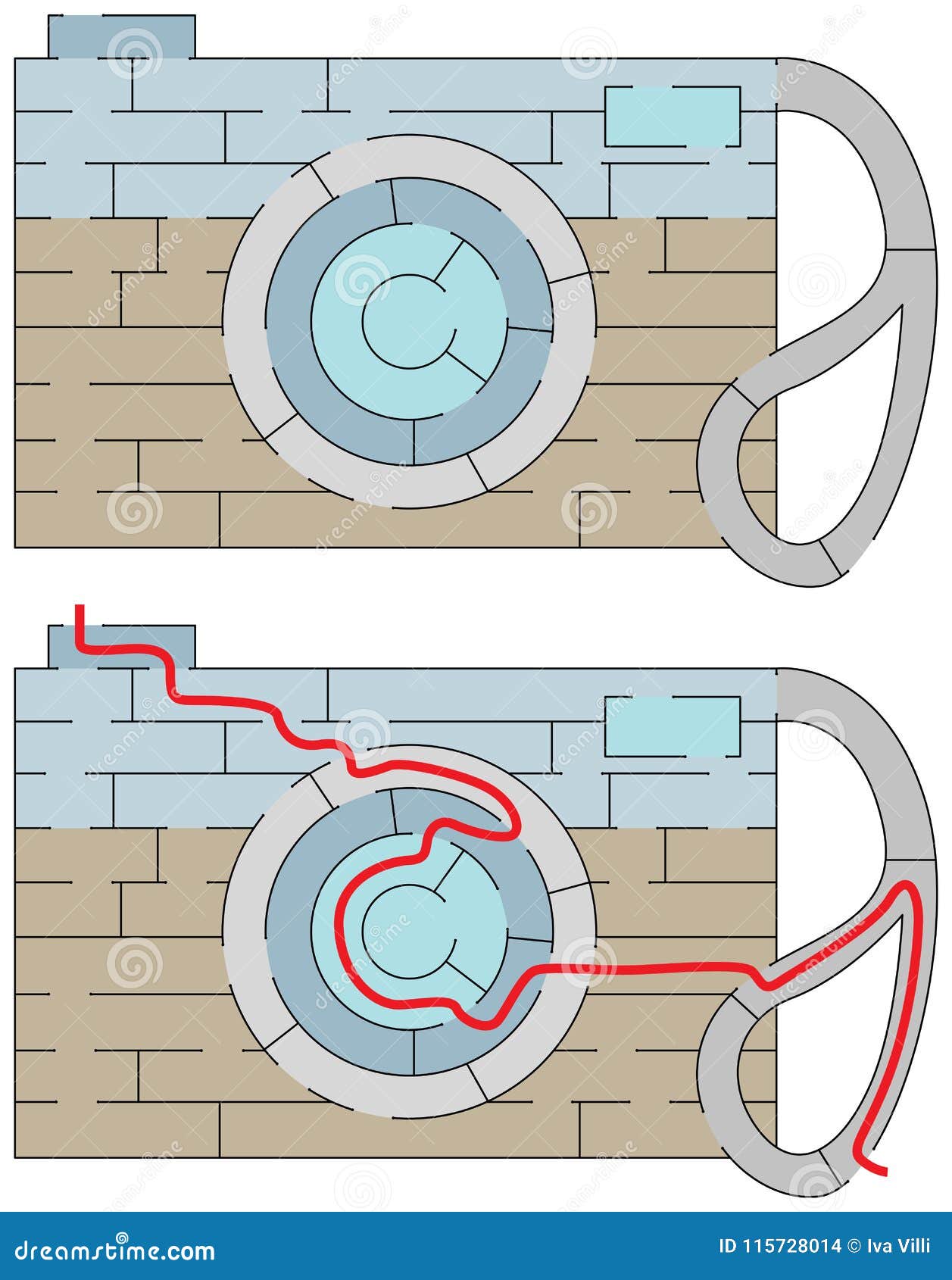 Easy camera maze stock vector. Illustration of labyrinth - 115728014