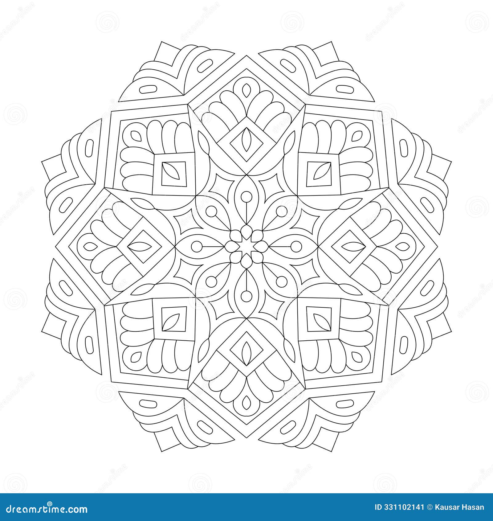 Easy Circular Pattern Mandalas Coloring Book Vector File Stock Vector ...