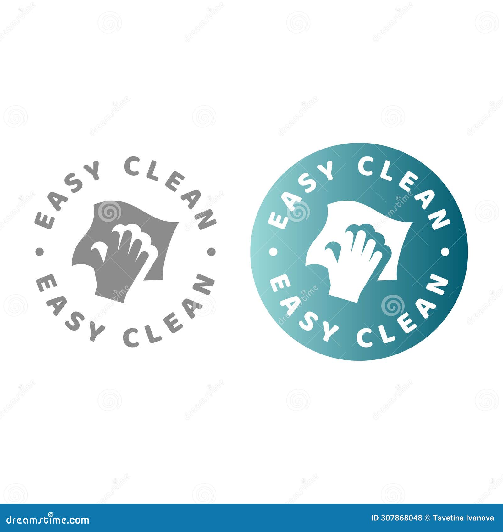 Easy clean vector label stock vector. Illustration of clean - 307868048