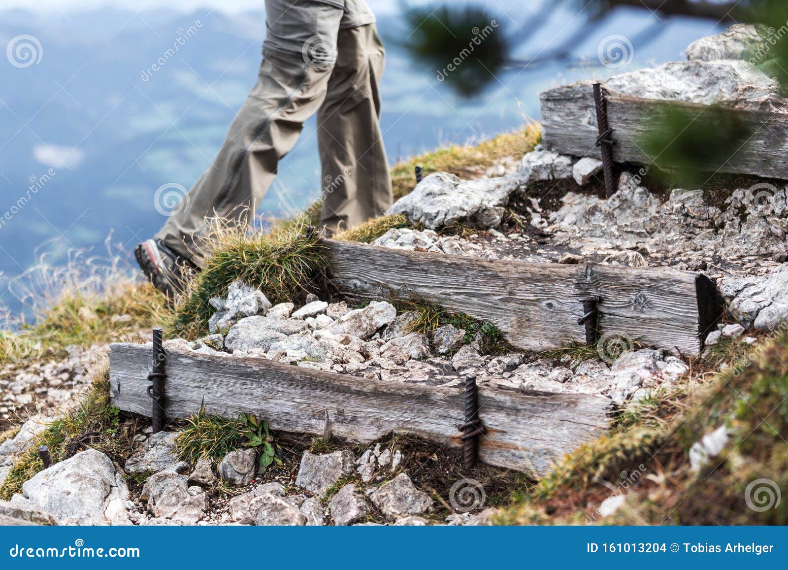 Easy Climbing Route Installation in the Mountains Stock Photo - Image ...