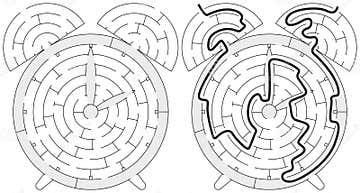 Easy clock maze stock vector. Illustration of labyrinth - 118946354