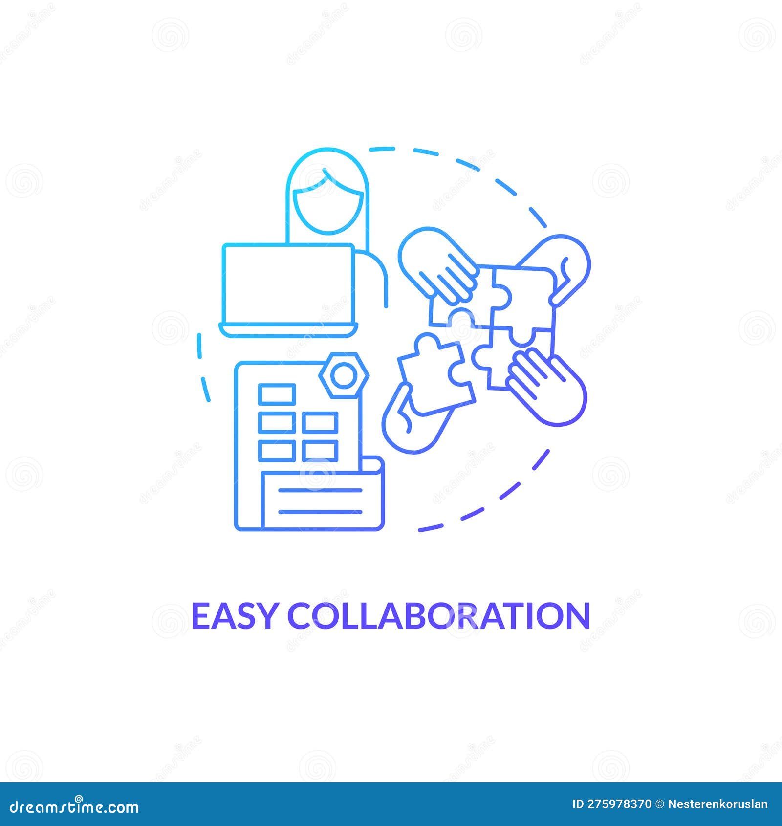Easy Collaboration Blue Gradient Concept Icon Stock Vector ...