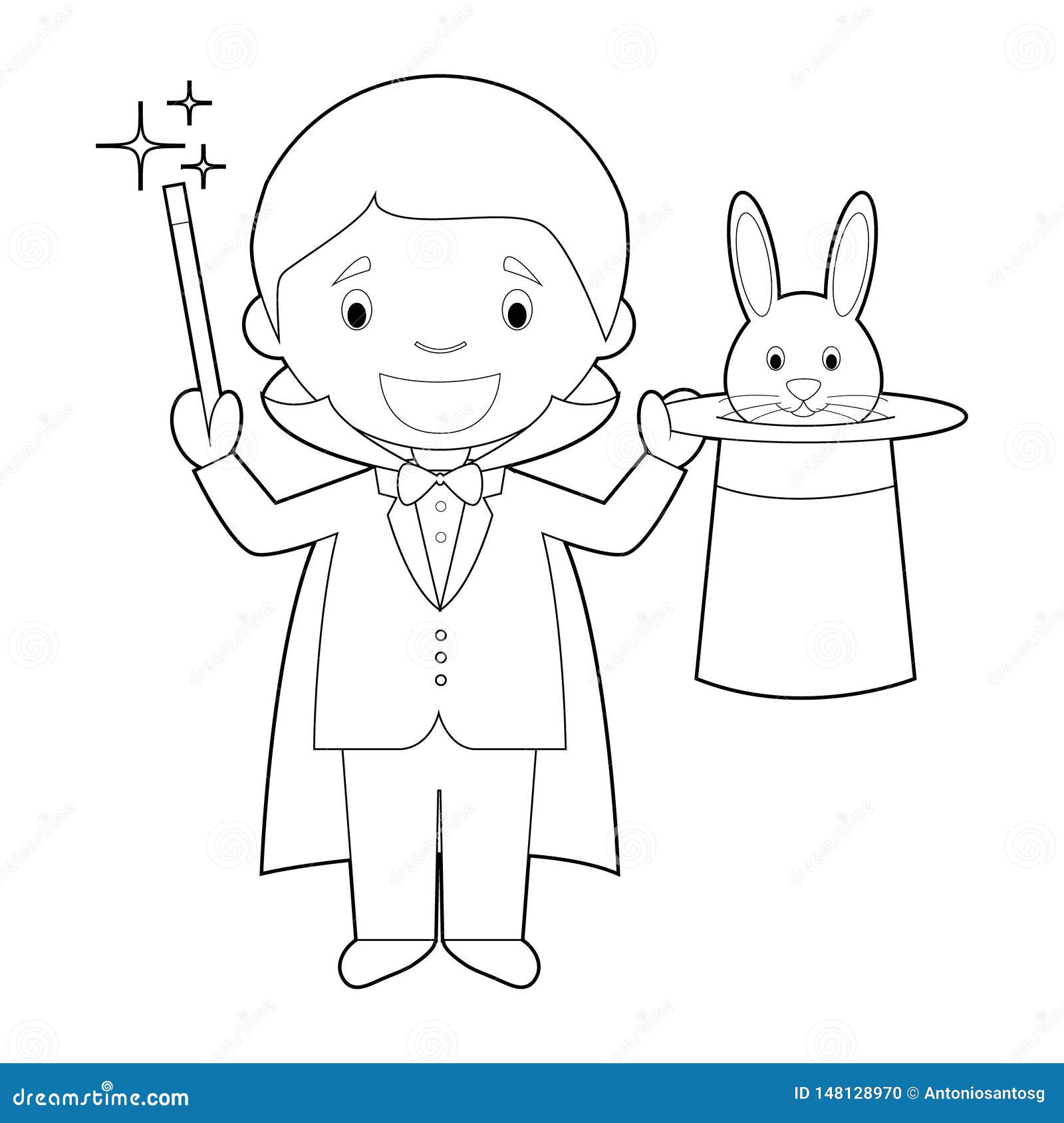 Easy Coloring Cartoon Vector Illustration of a Magician Stock Vector ... Easy Coloring Cartoon Vector Illustration of a Magician Stock Vector ...
