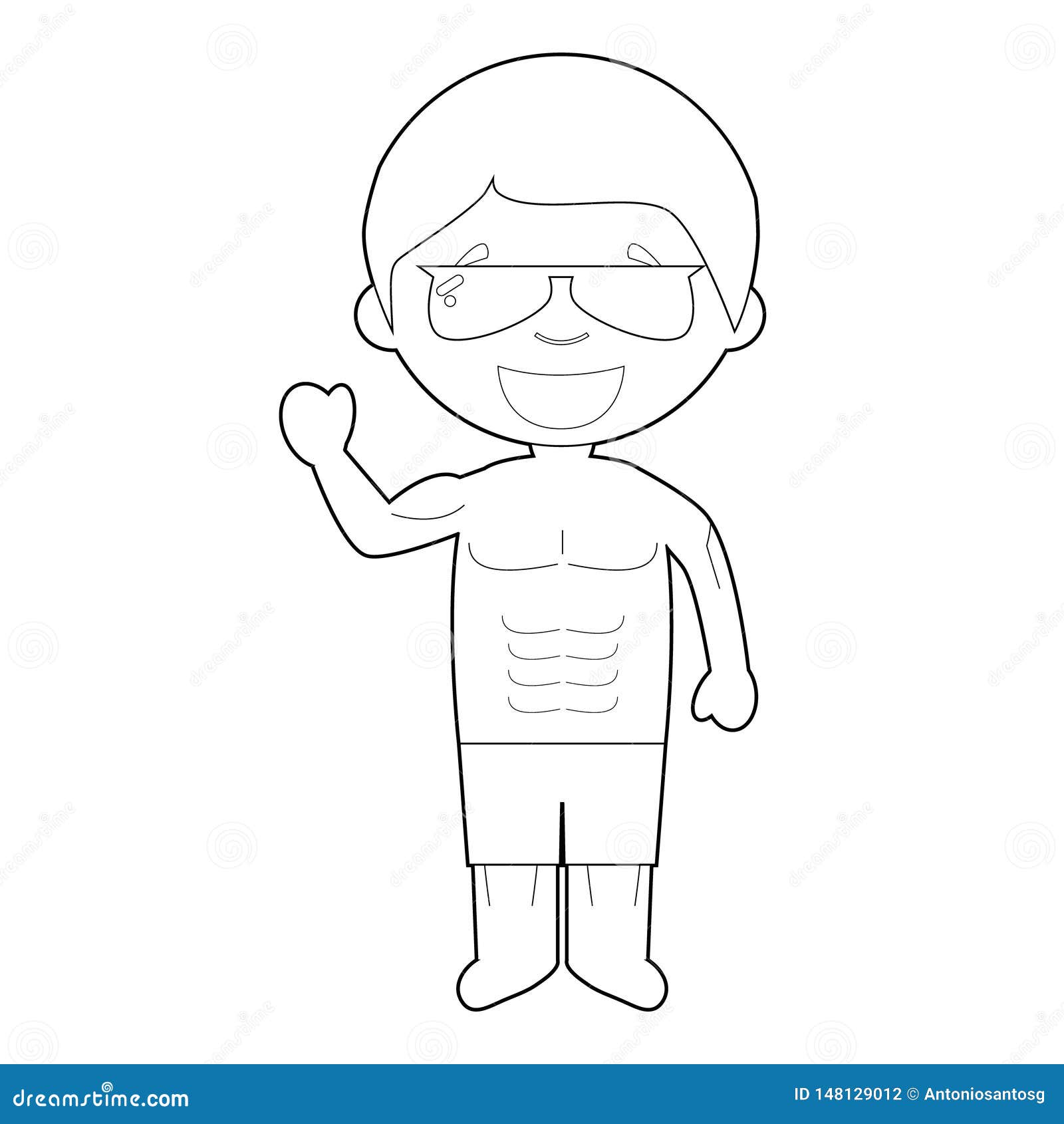 Easy Coloring Cartoon Vector Illustration of a Model Stock Vector ...