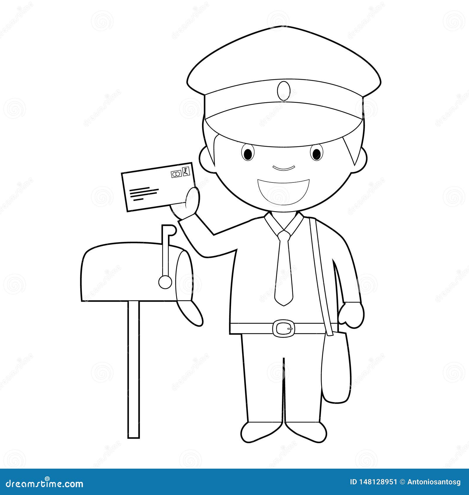 Easy Coloring Cartoon Vector Illustration Of A Postman | CartoonDealer ... Easy Coloring Cartoon Vector Illustration Of A Postman | CartoonDealer ...