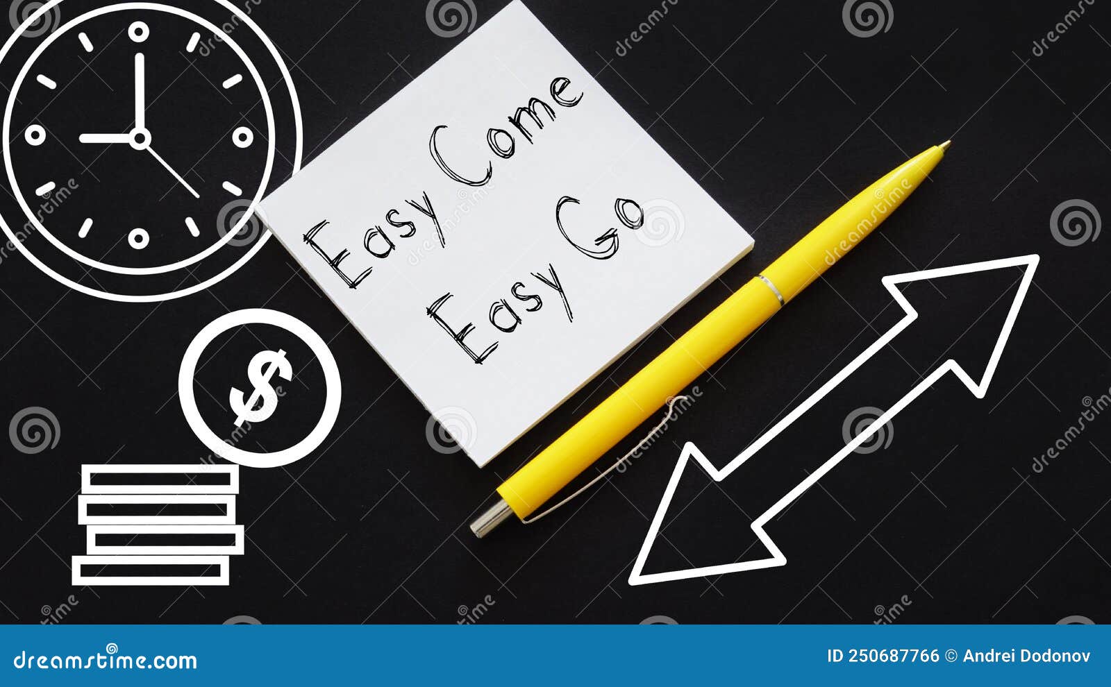 Easy Come Easy Go is Shown Using the Text Stock Photo - Image of sale ...