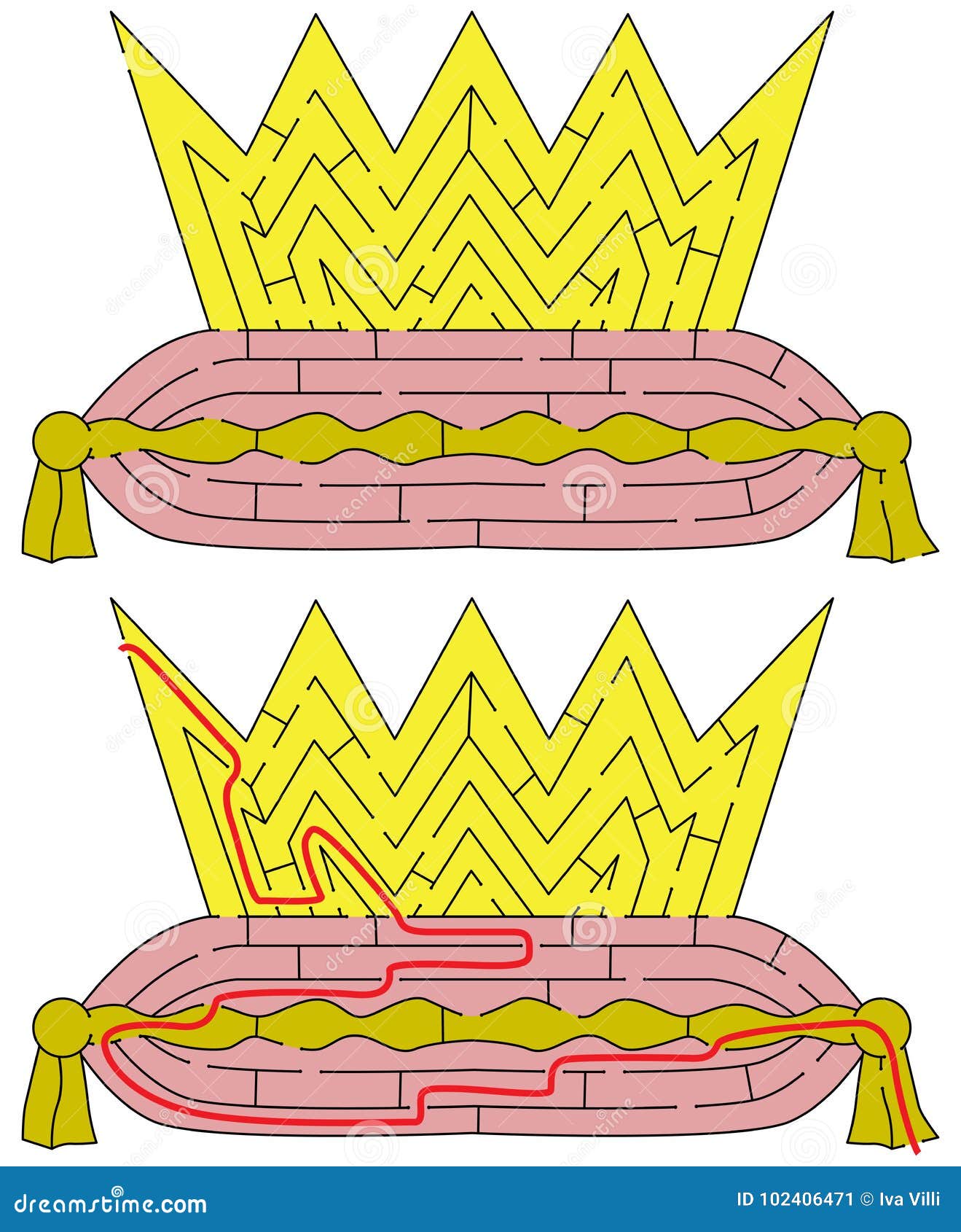 Easy crown maze stock vector. Illustration of educational - 102406471