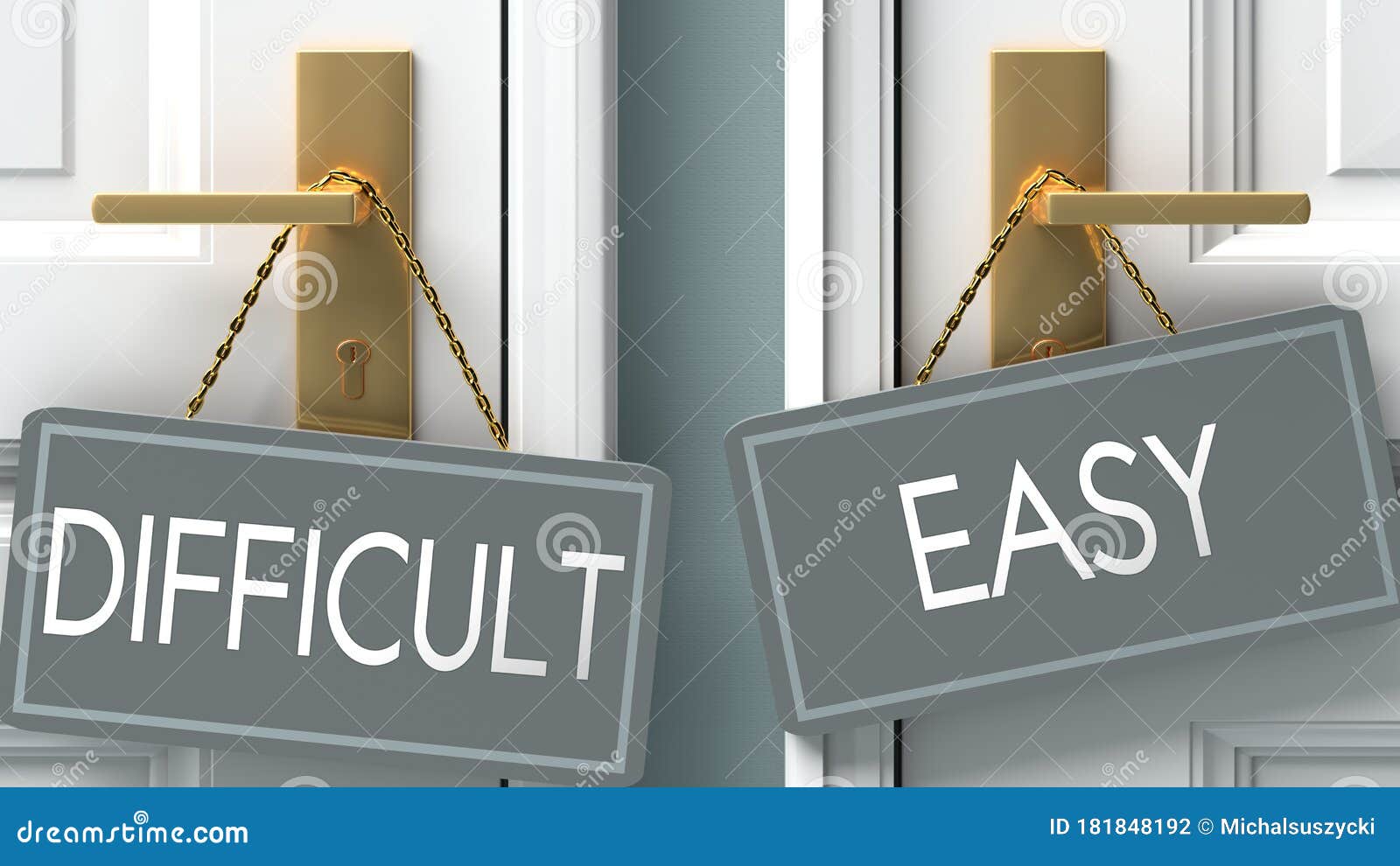 Easy or Difficult As a Choice in Life - Pictured As Words Difficult ...