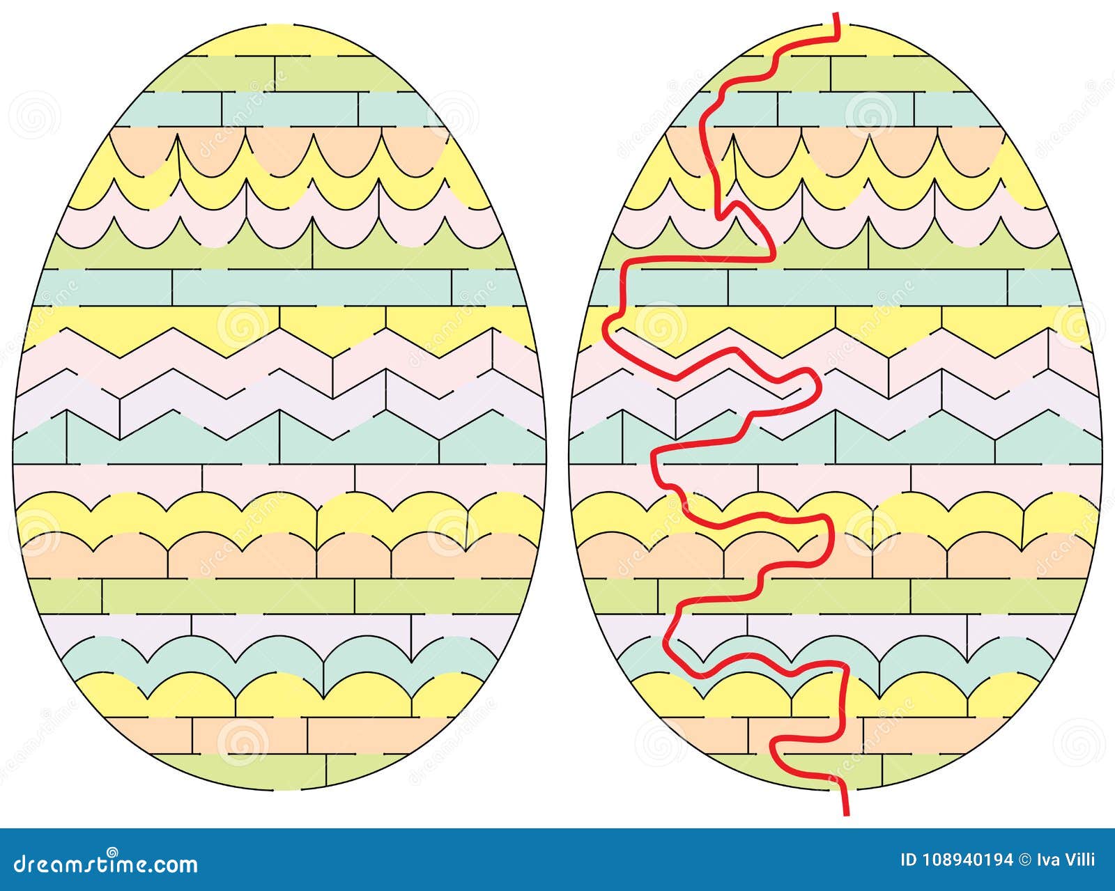 Easy Easter egg maze stock vector. Illustration of composition - 108940194