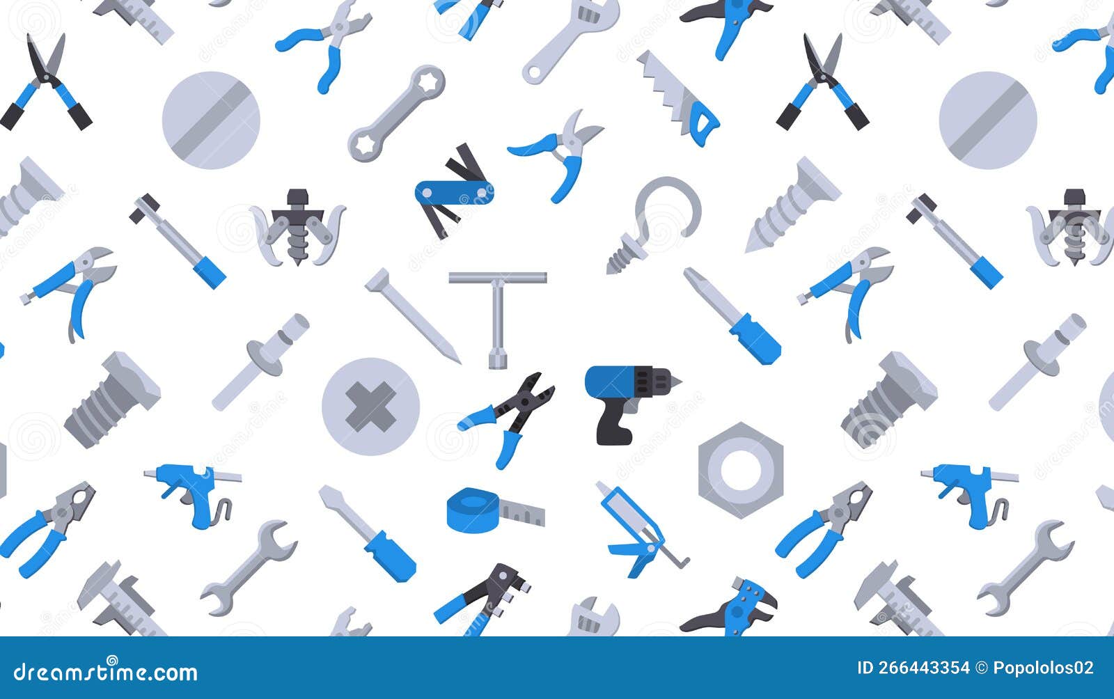 Metal Fasteners Seamless Pattern. Rivet, Bolt, and Screwdriver. Stock ...