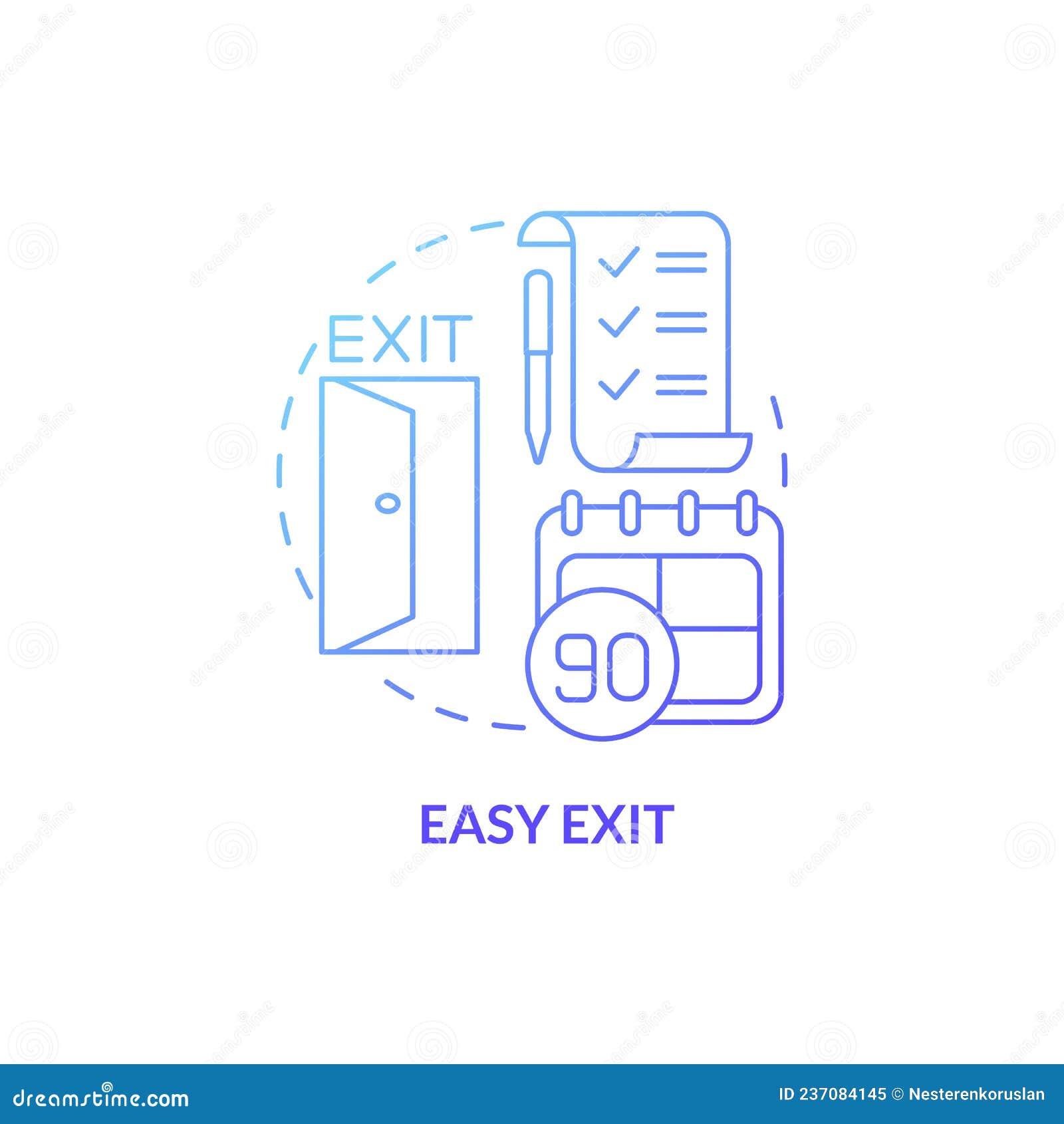 Easy Exit Blue Gradient Concept Icon Stock Vector - Illustration of ...