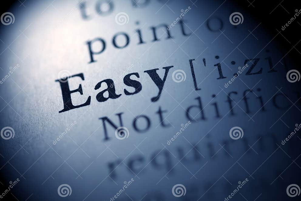 Easy stock photo. Image of easy, book, word, blue, page - 38585634
