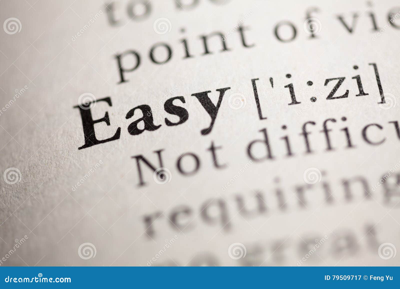 Easy stock image. Image of macro, definition, word, book - 79509717