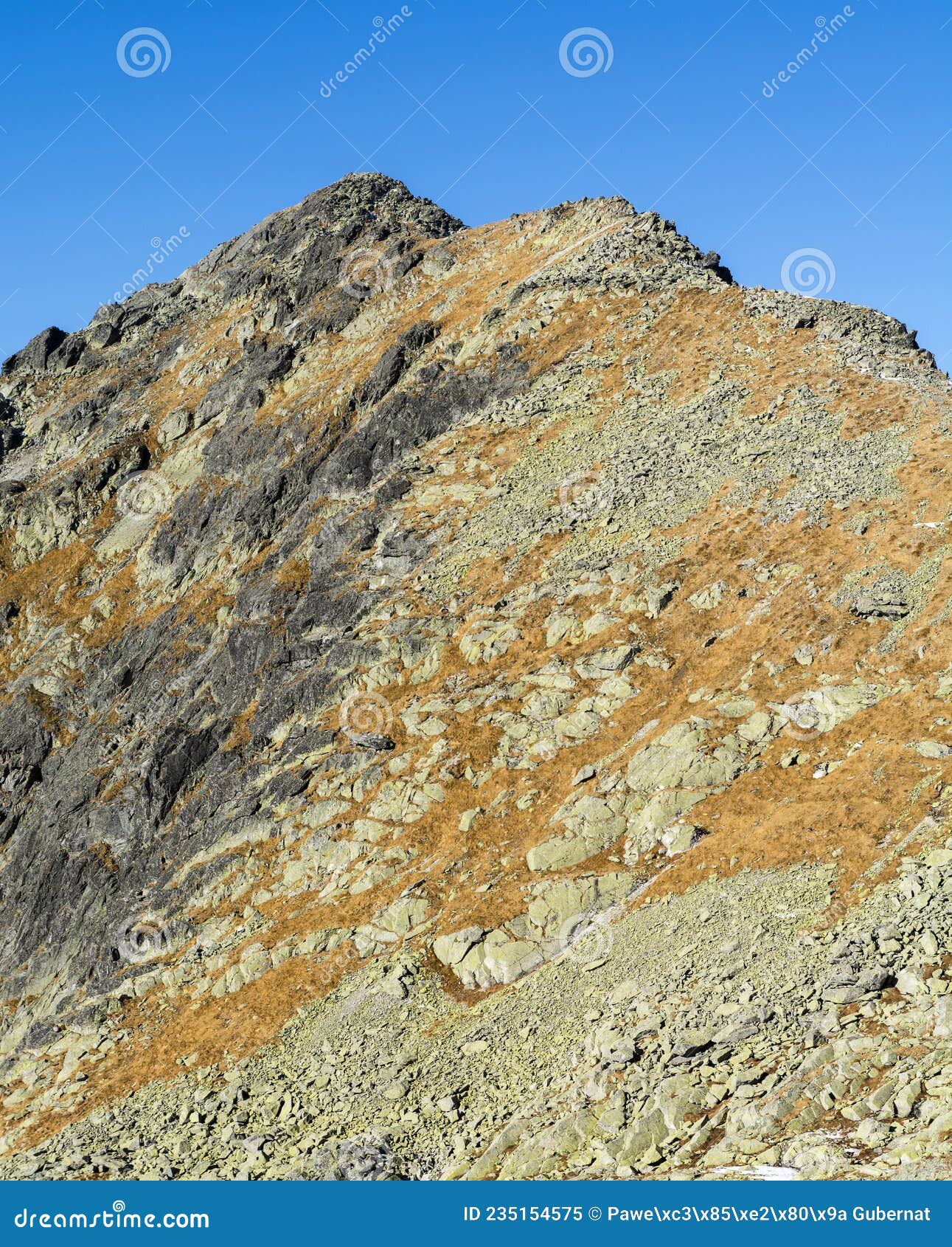 Easy Grass and Rocky Ridge Leading To the Top in the Mountains Stock ...