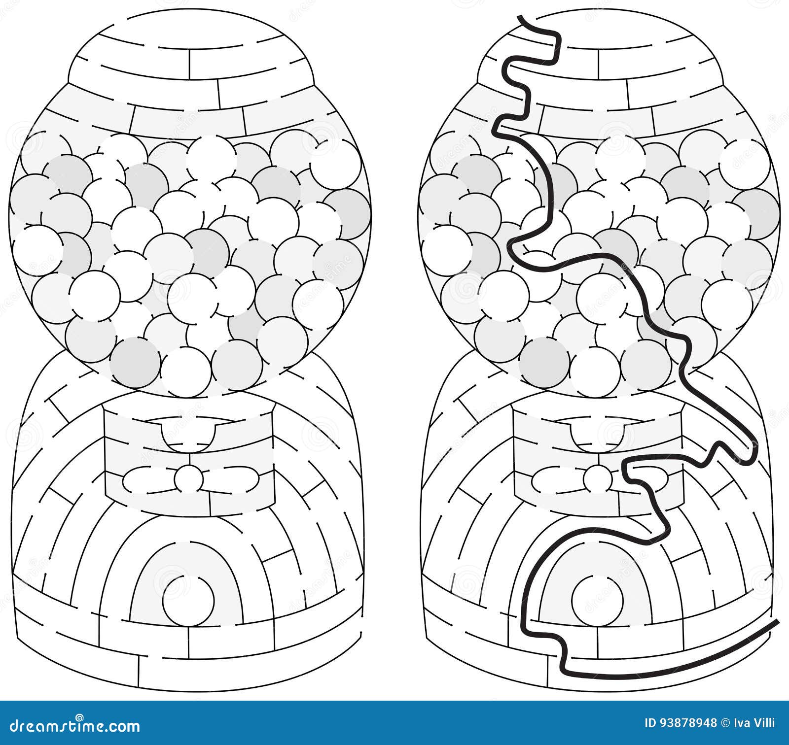 Easy gumball machine maze stock vector. Illustration of brain - 93878948