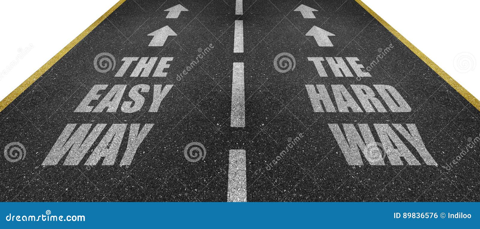Easy and Hard Way Road Markings Stock Illustration - Illustration of ... Easy and Hard Way Road Markings Stock Illustration - Illustration of ...
