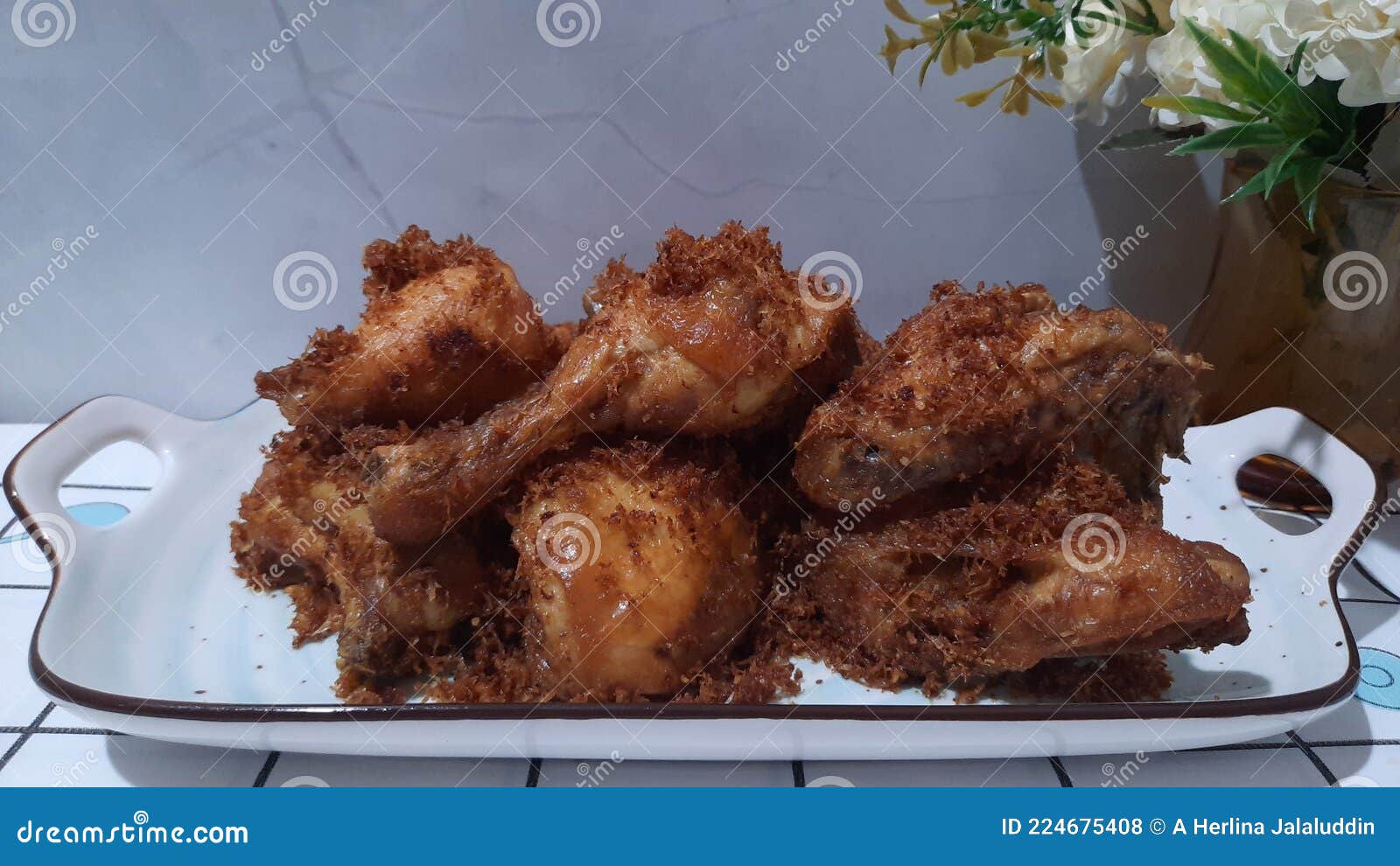 Easy Home Cooking Coconut Fried Chicken Stock Photo - Image of chicken ...