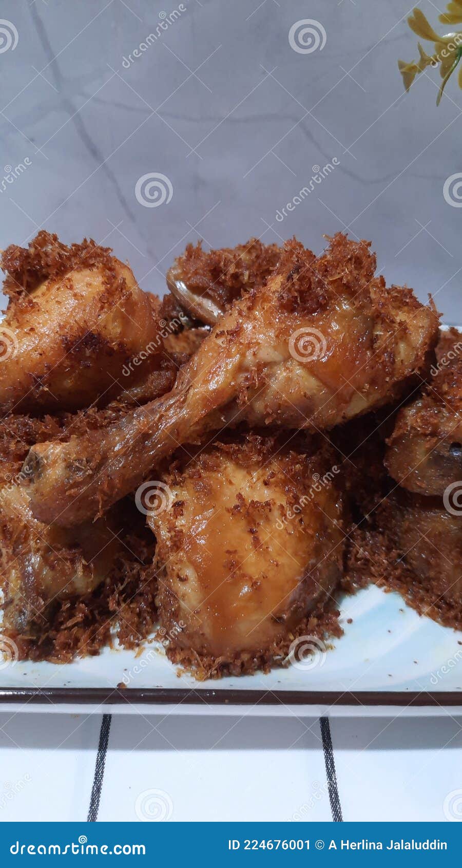 Easy Home Cooking Coconut Fried Chicken Stock Image - Image of ...