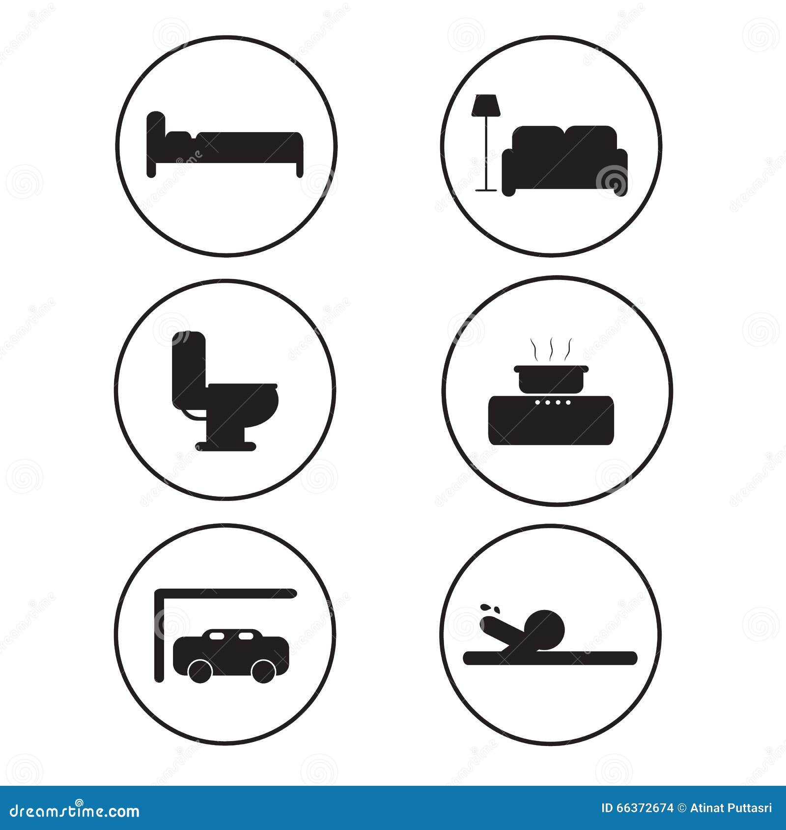 Easy Icon Rooms in the House. Stock Vector - Illustration of easy, room ...