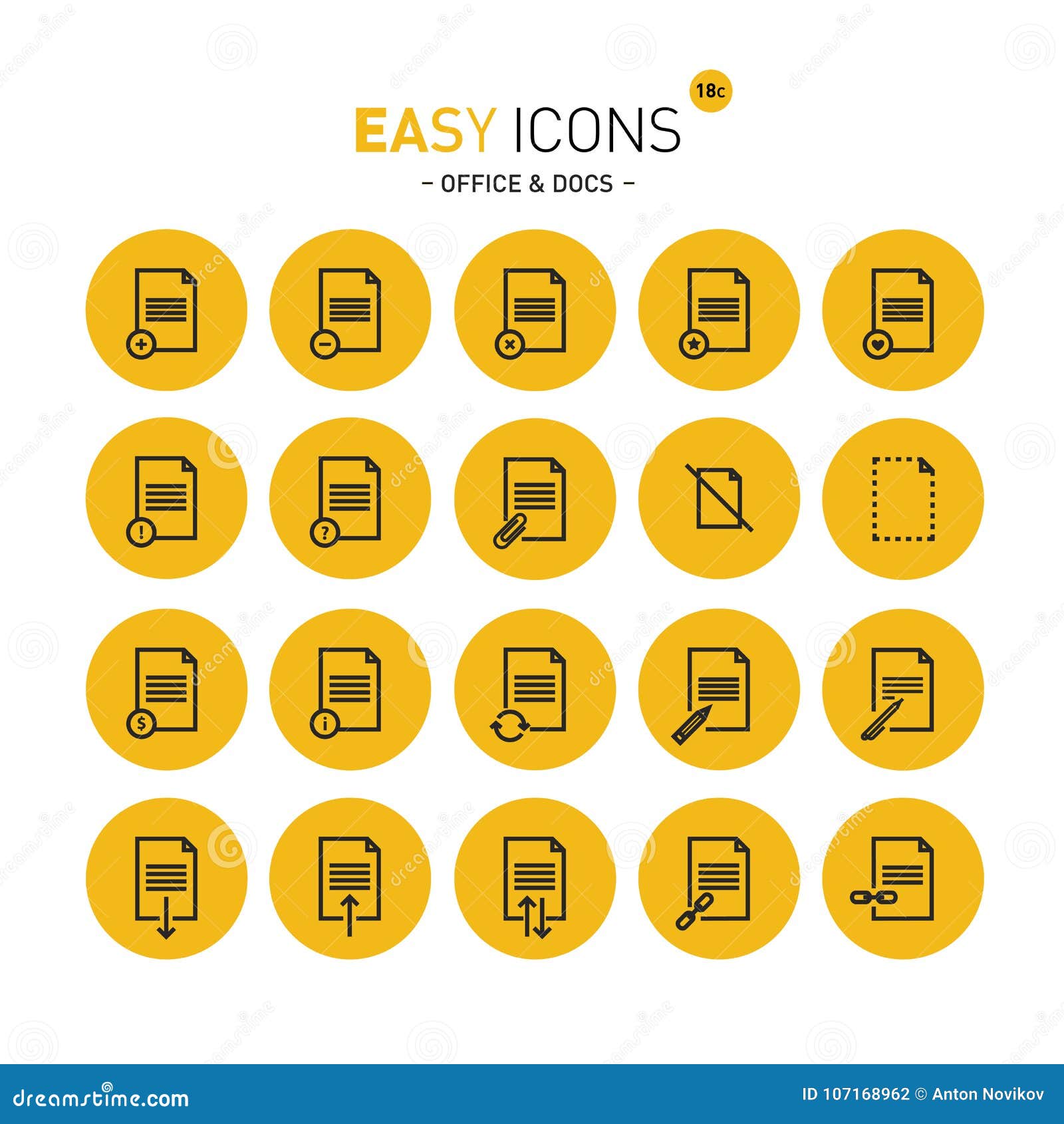 Easy icons 18c Docs stock vector. Illustration of arrows - 107168962