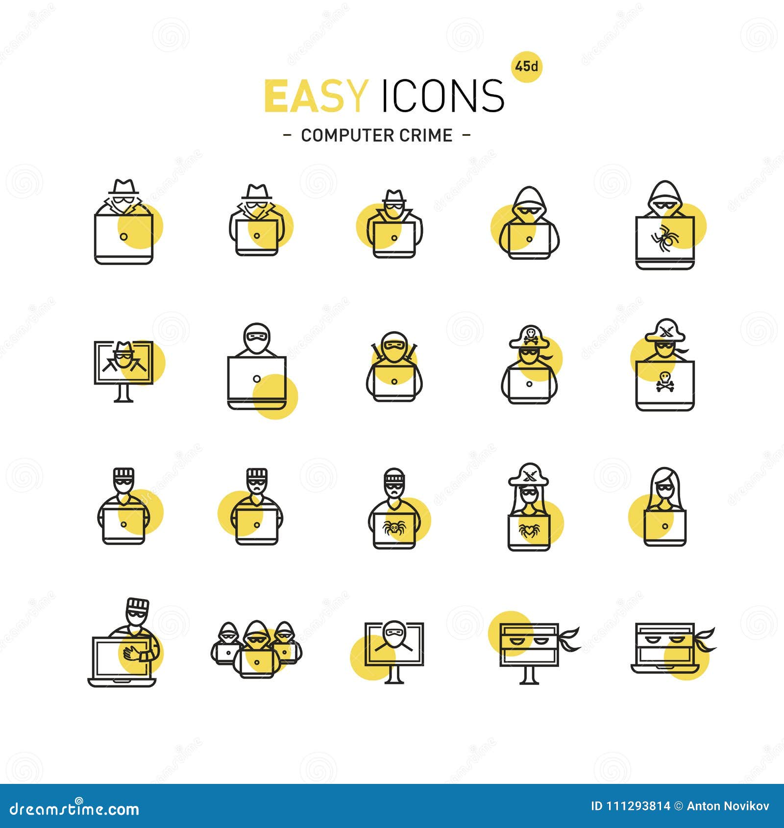 Easy Icons 44d Computer Crime Stock Vector - Illustration of email ...