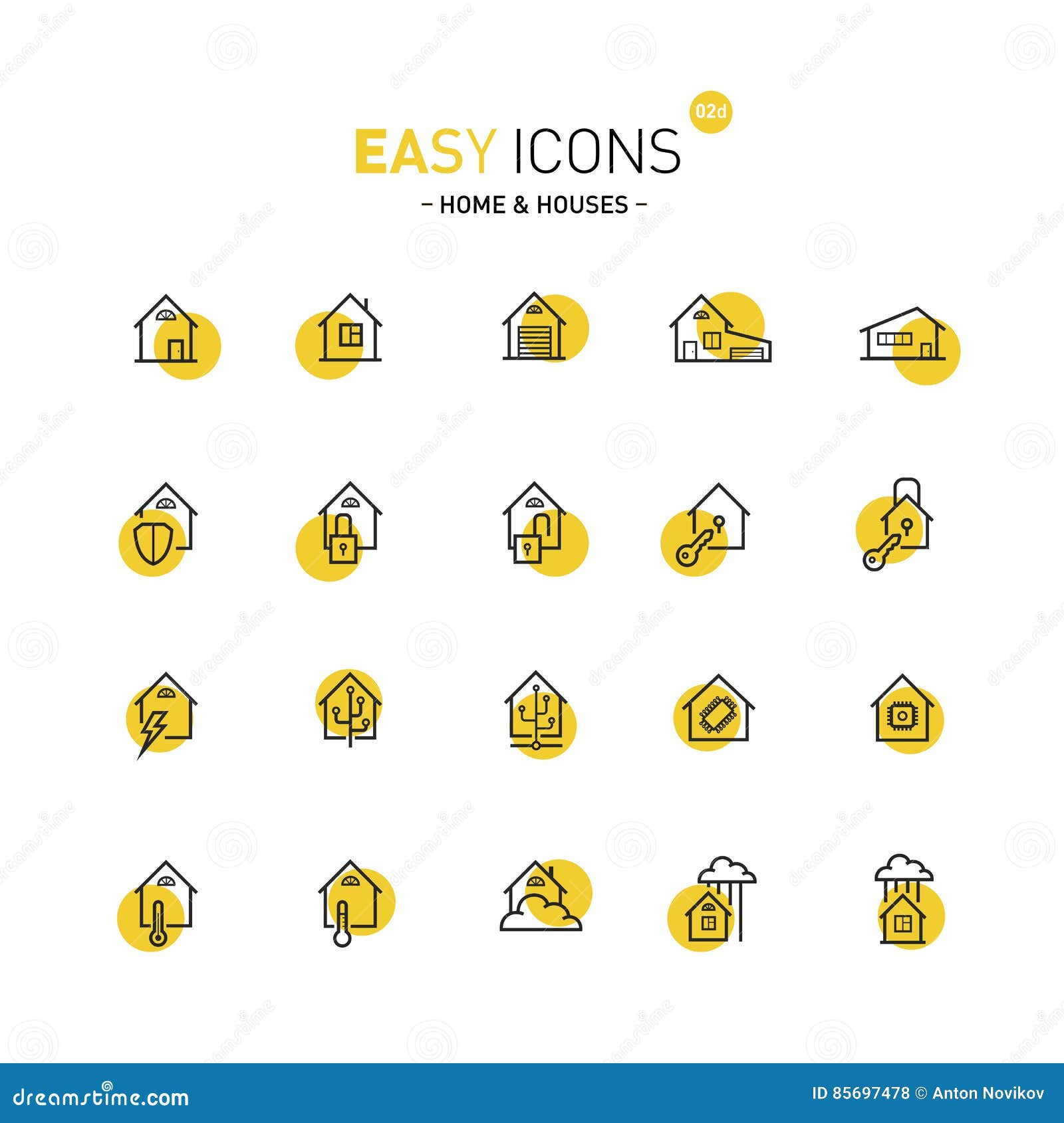 Easy icons 02d Home stock vector. Illustration of open - 85697478