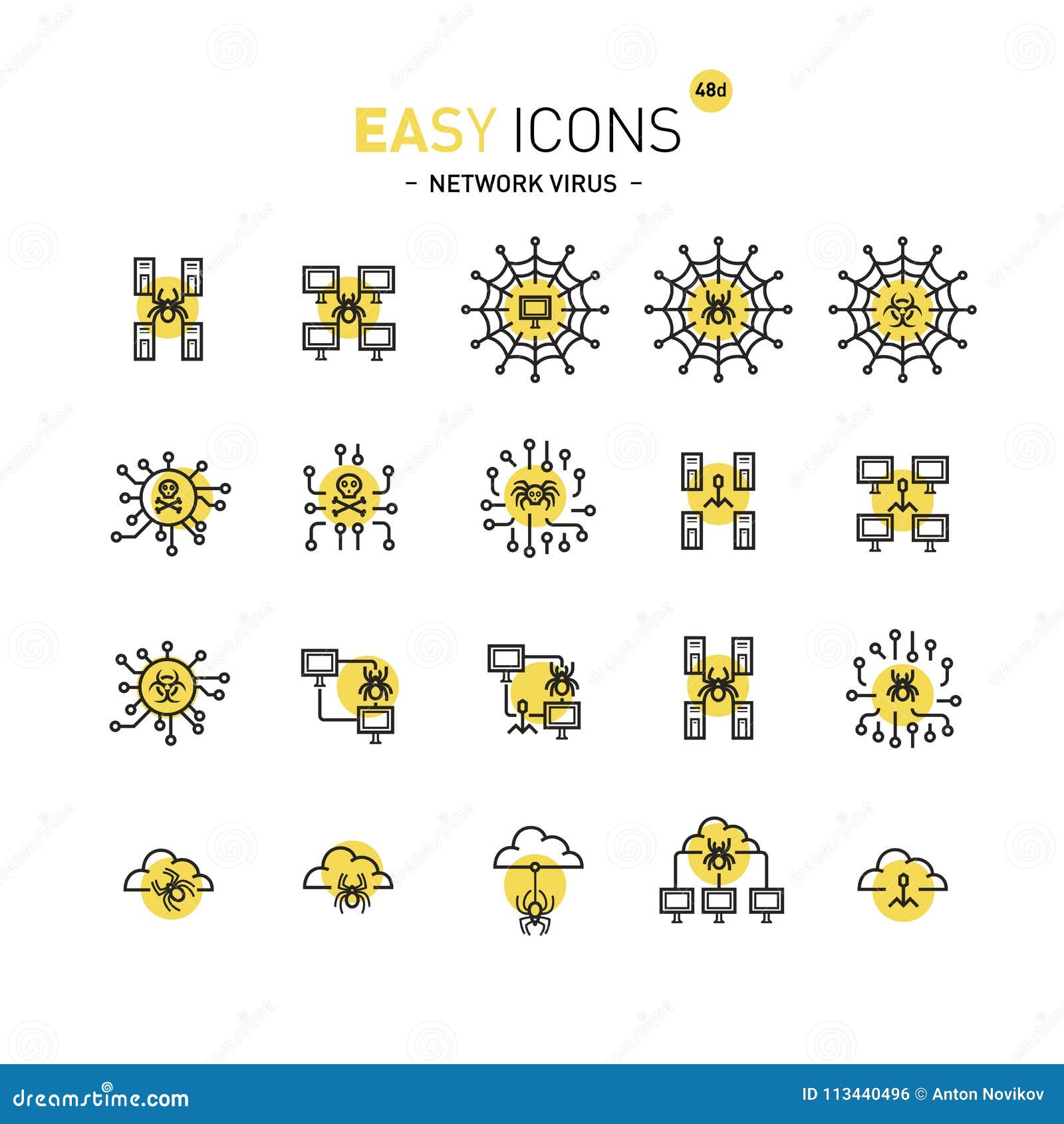Easy Icons 48d Network Virus Stock Vector - Illustration of network ...