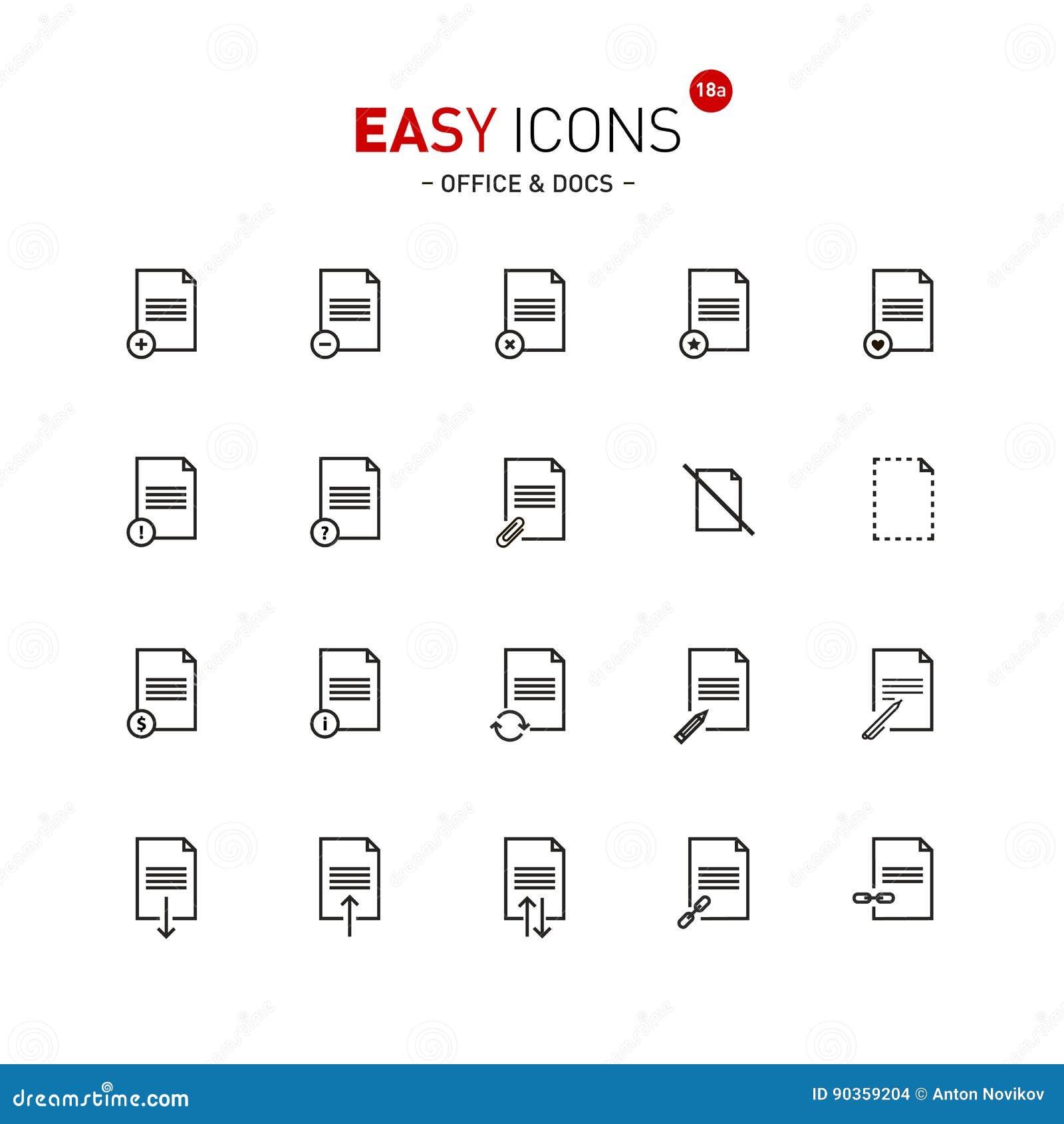 Easy icons 18a Docs stock vector. Illustration of icon - 90359204