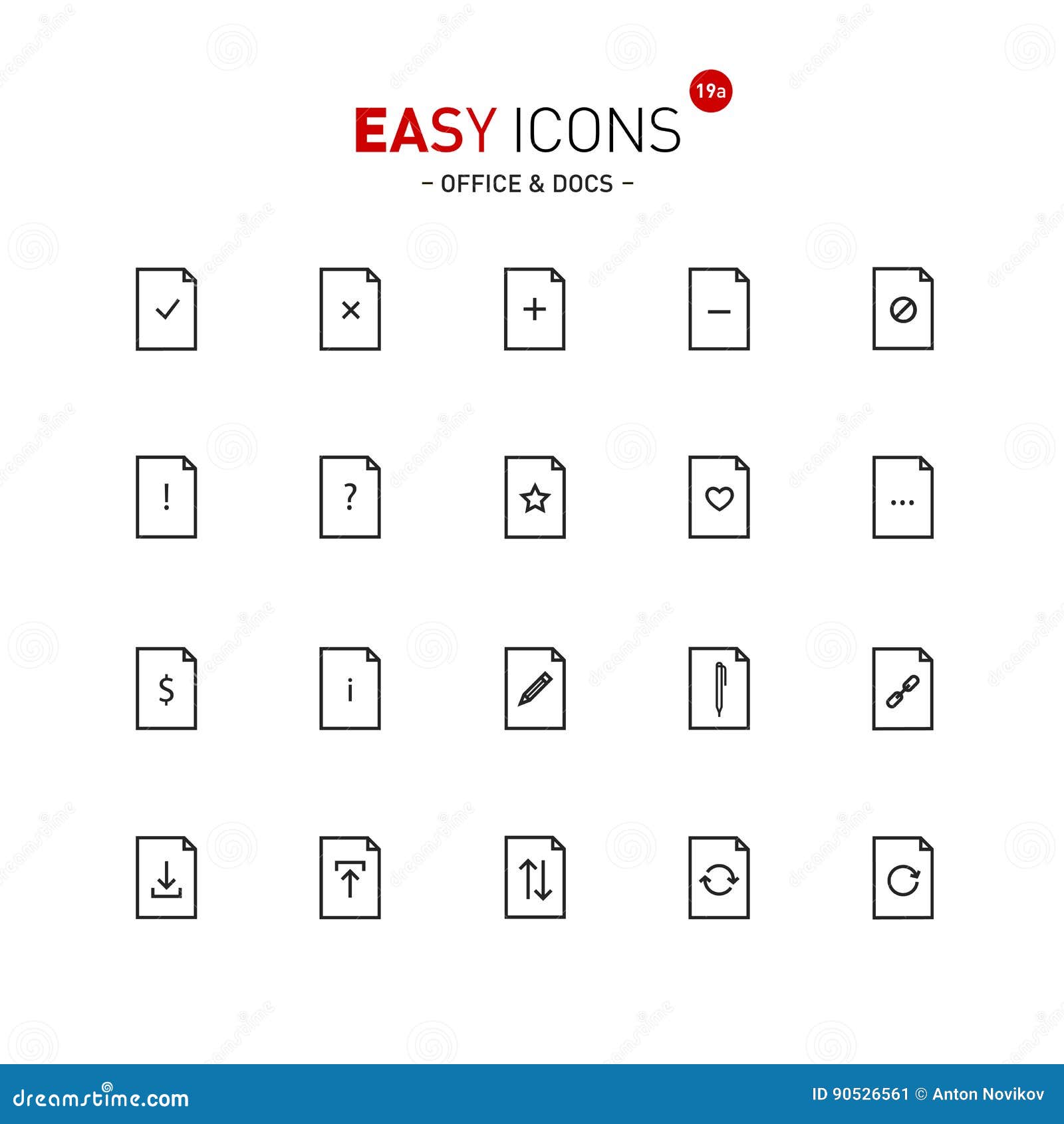 Easy icons 19a Docs stock vector. Illustration of arrows - 90526561