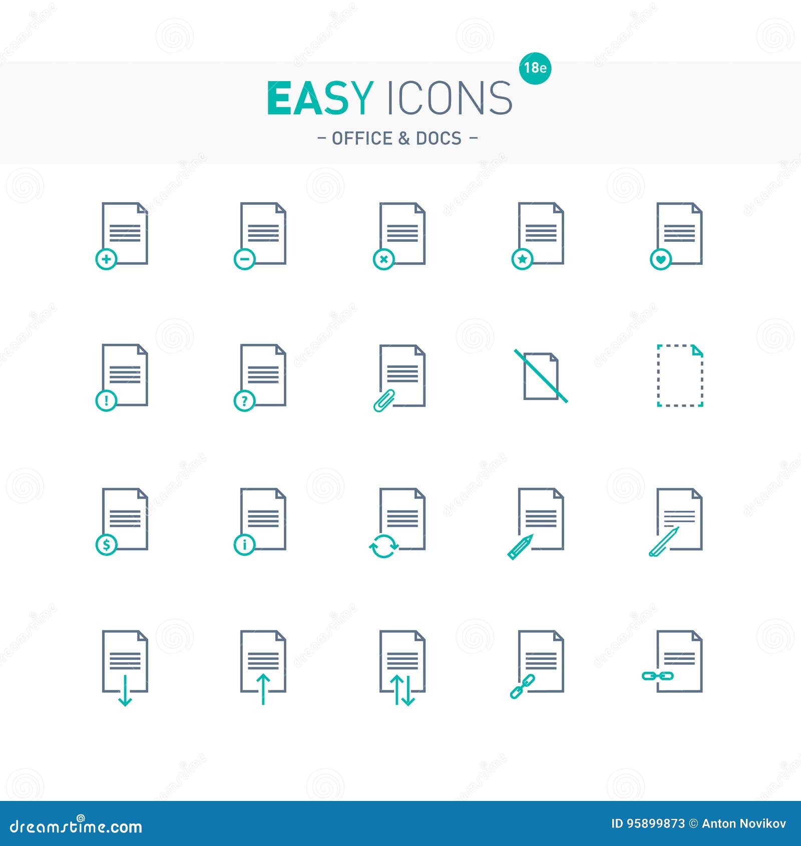 Easy icons 18e Docs stock vector. Illustration of circle - 95899873