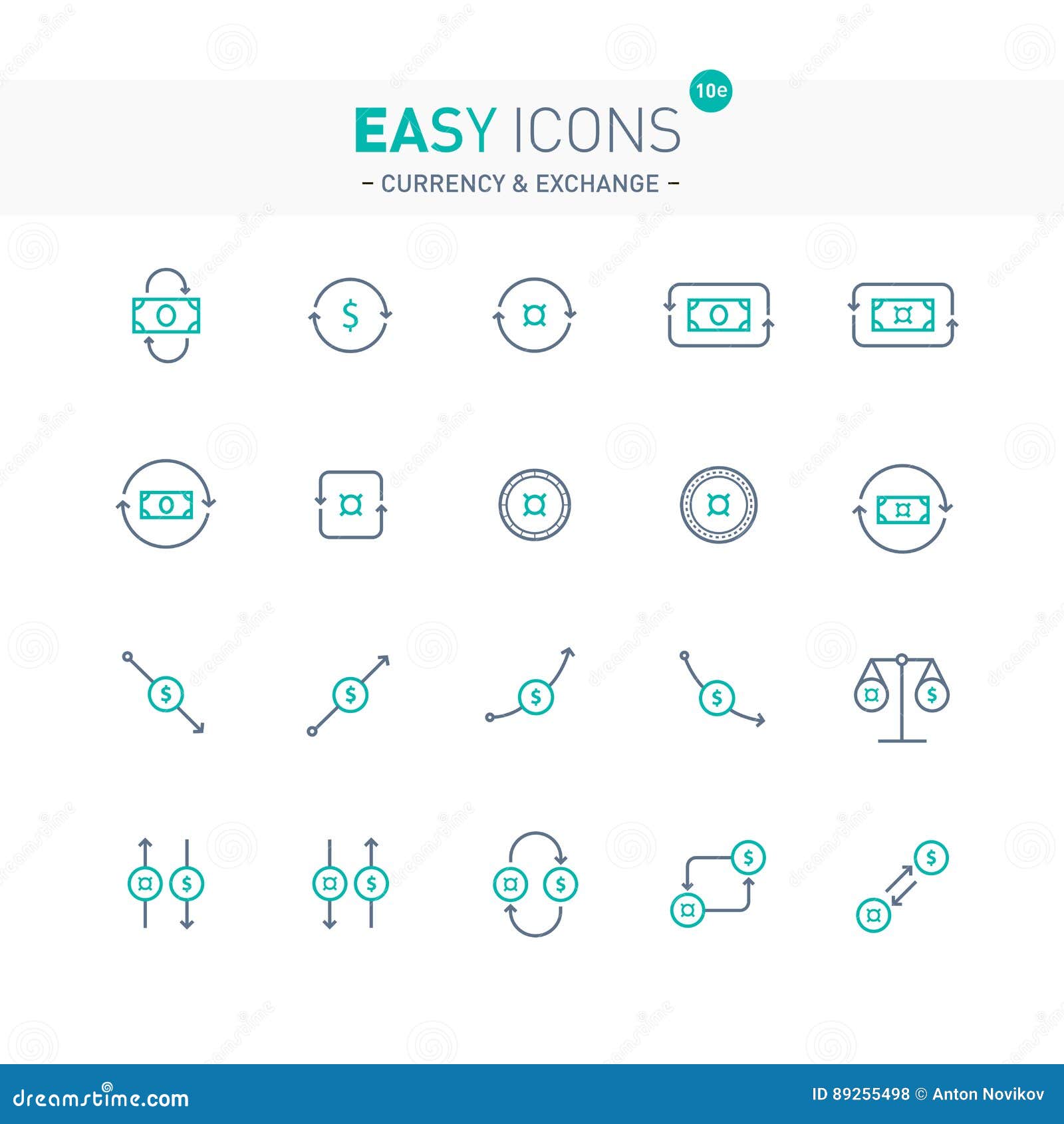 Easy icons 10e Exchange stock vector. Illustration of pair - 89255498