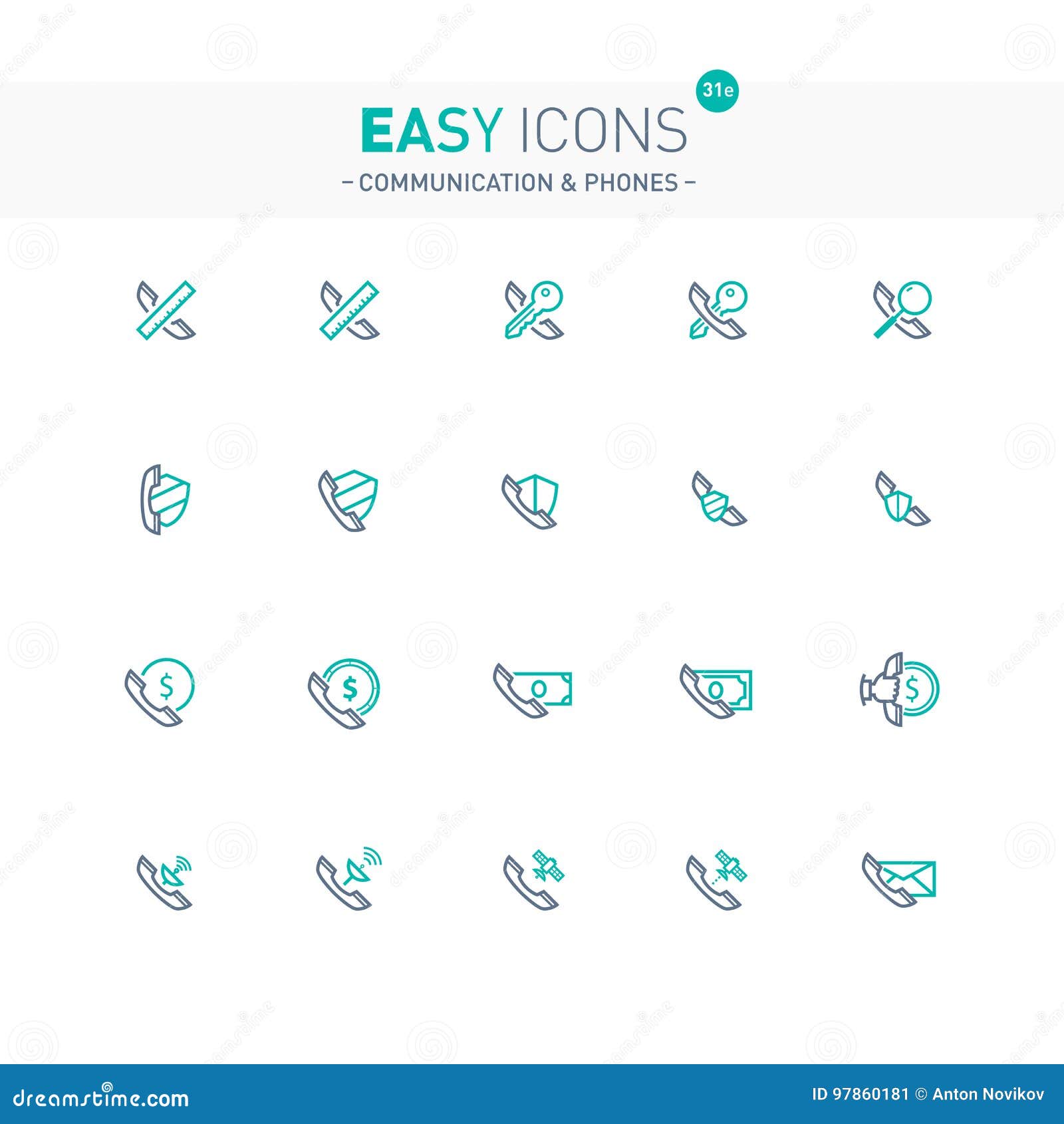 Easy icons 31e Phones stock vector. Illustration of magnifier - 97860181