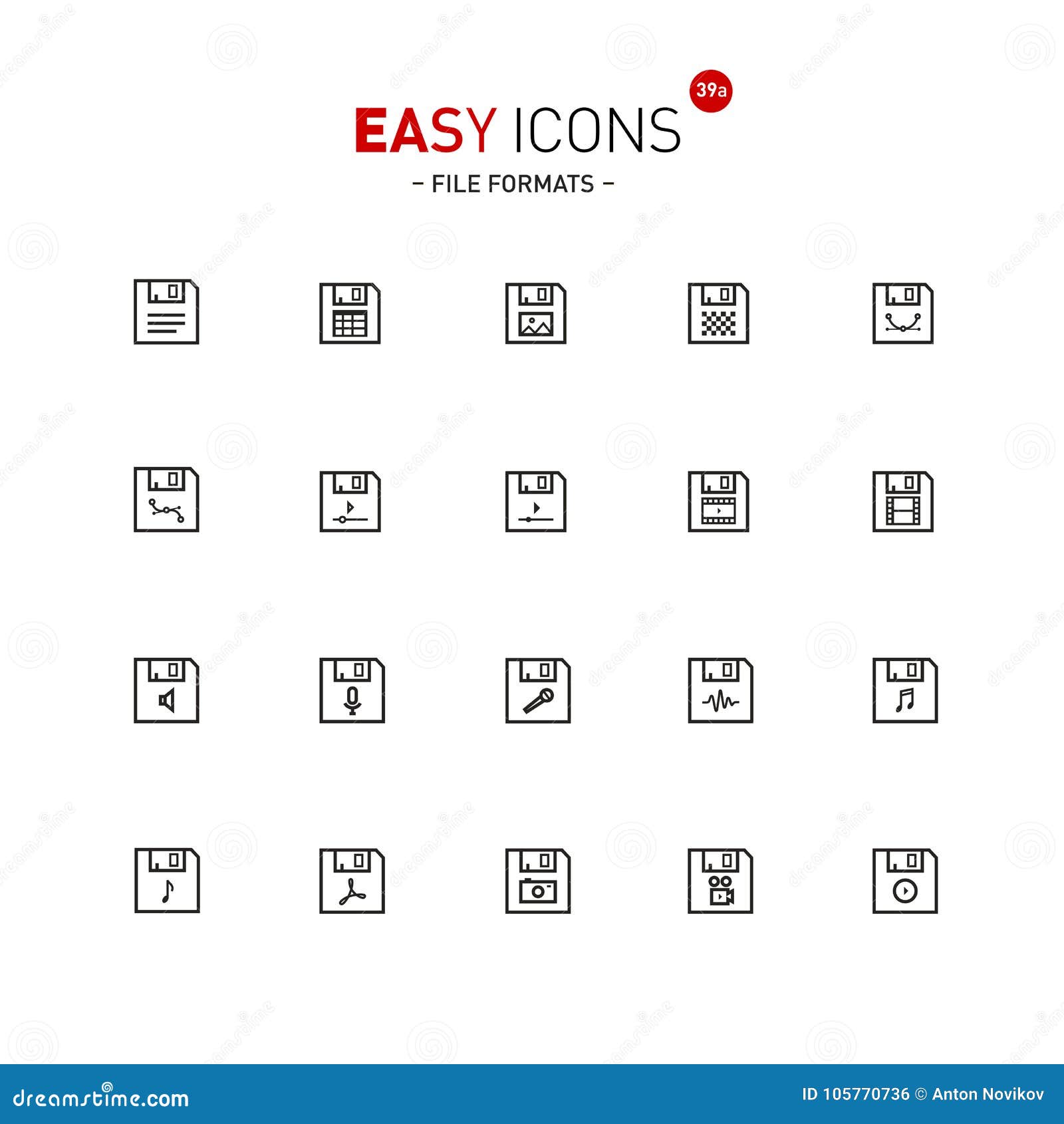 Easy icons 39a Files stock vector. Illustration of download - 105770736