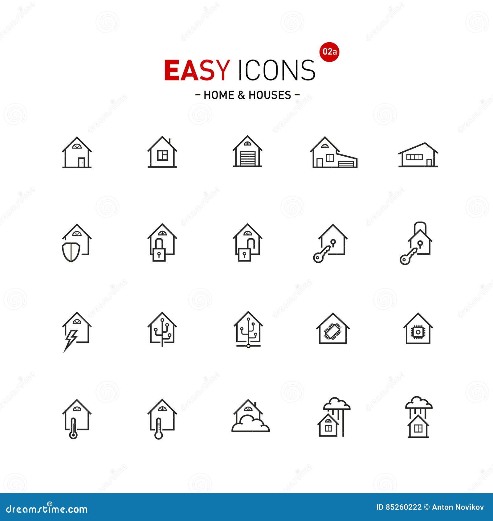 Easy icons 02 Home stock vector. Illustration of open - 85260222