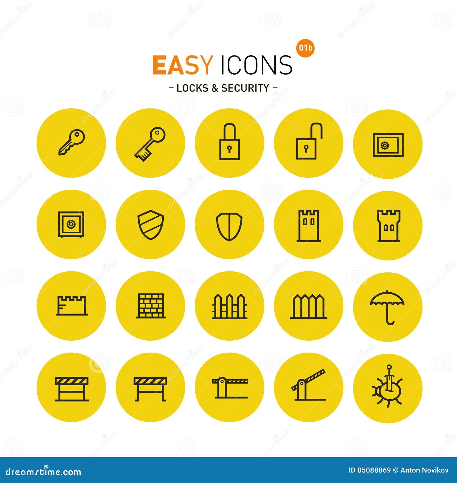Easy icons 01 Security stock vector. Illustration of essential - 85088869