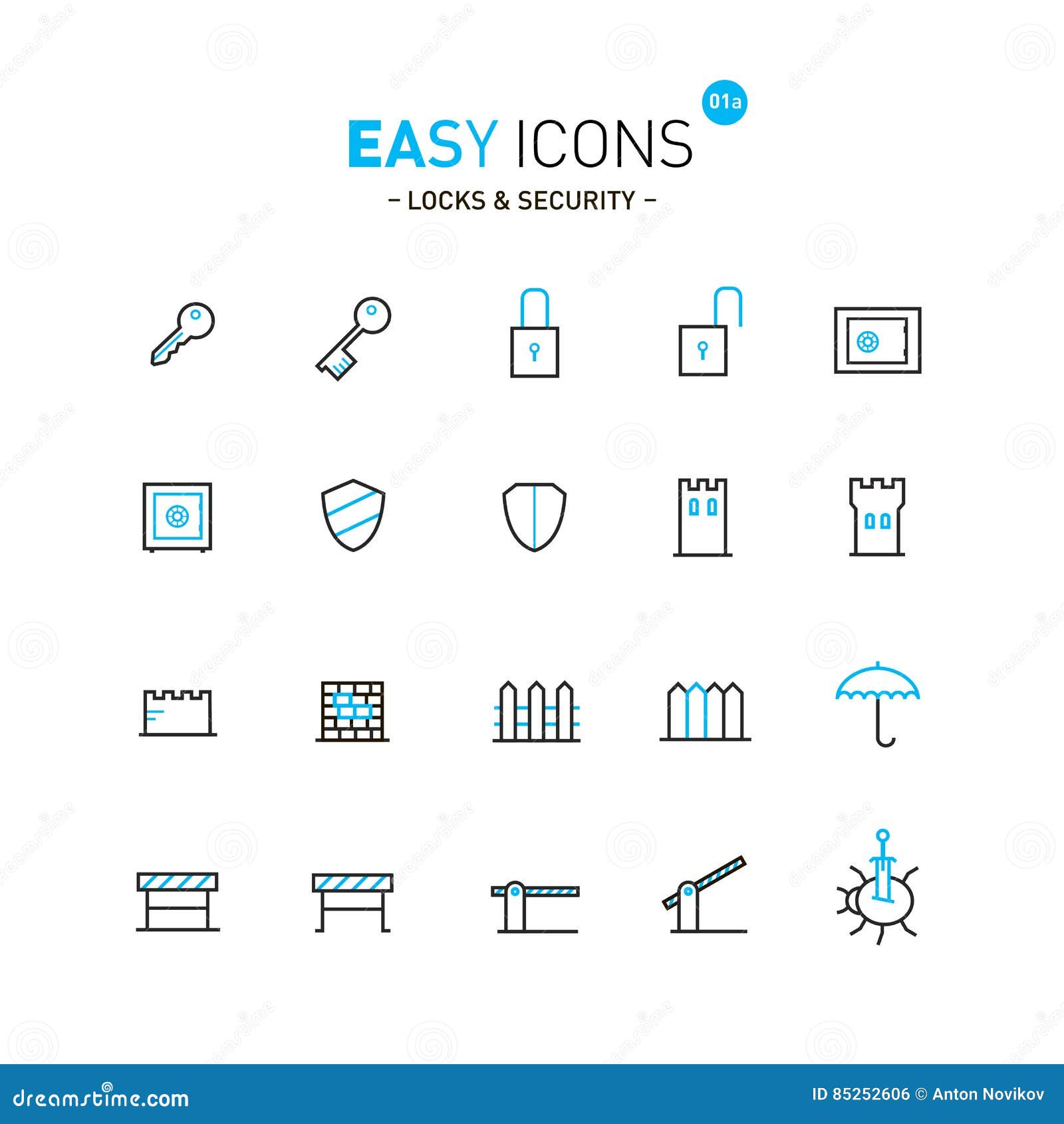 Easy icons 01a Security stock vector. Illustration of defence - 85252606