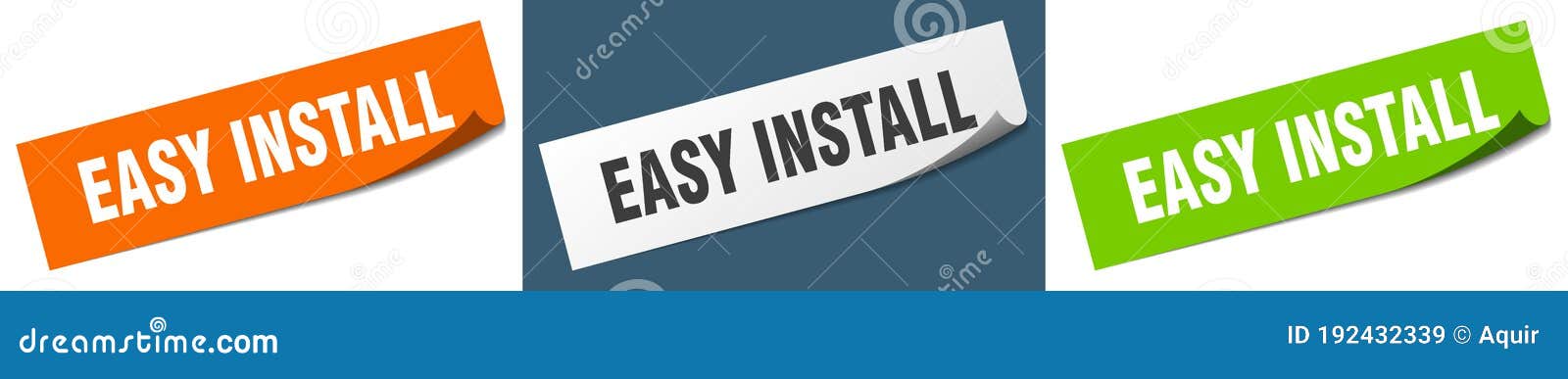 Easy Install Banner. Easy Install Speech Bubble Label Set. Stock Vector ...