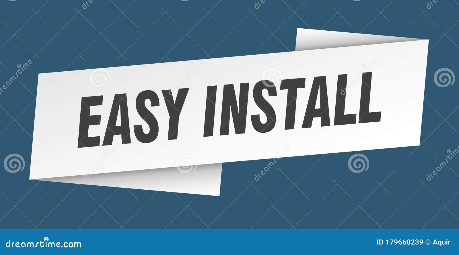 Easy Install Banner Template. Easy Install Ribbon Label Stock Vector ...