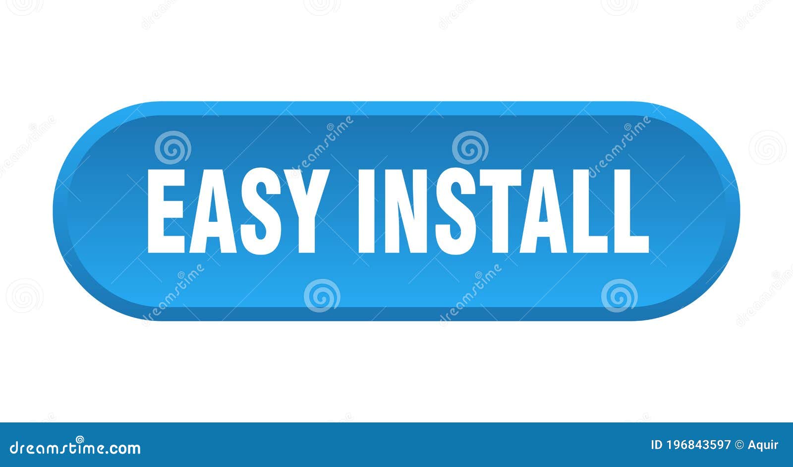 Easy install button stock vector. Illustration of rounded - 196843597