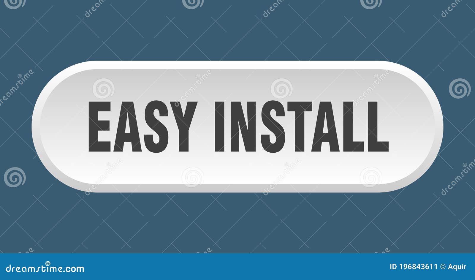 Easy install button stock vector. Illustration of grey - 196843611